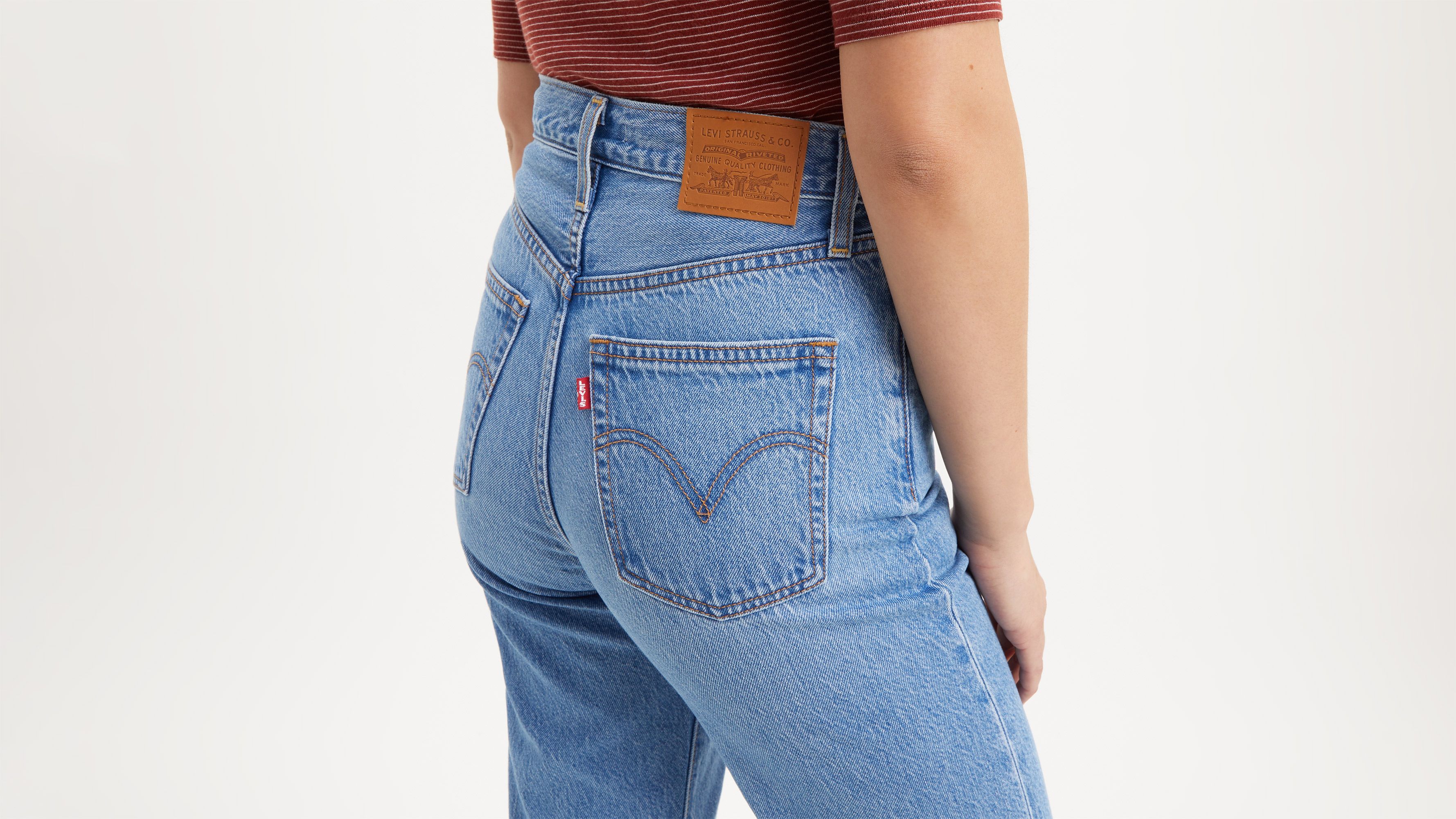 Genau bisschen USA high rise straight ankle jeans Spielplatz Box Mikrowelle