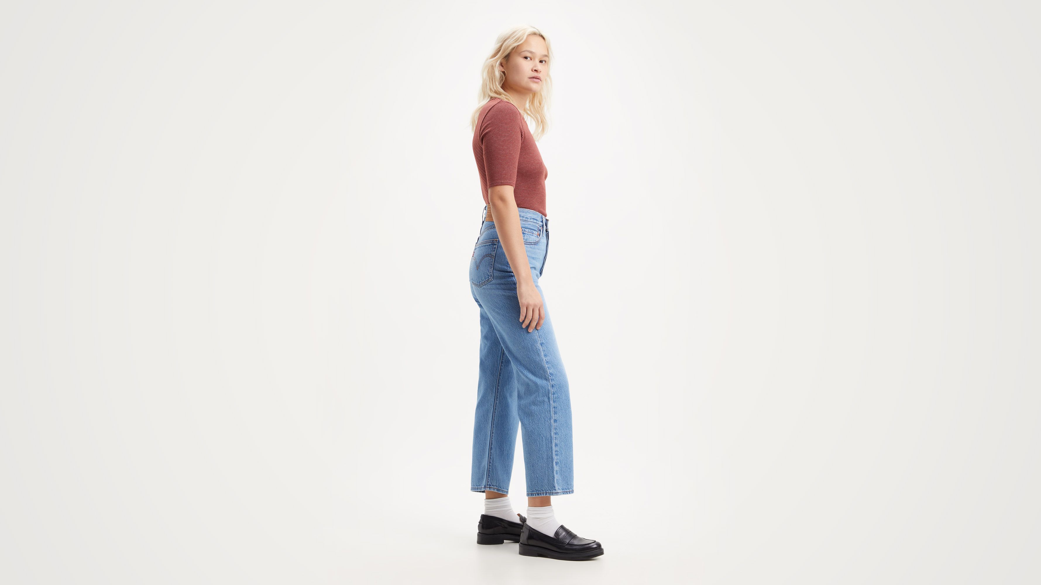 Ribcage Straight Ankle Jeans - Blue | Levi's® AD
