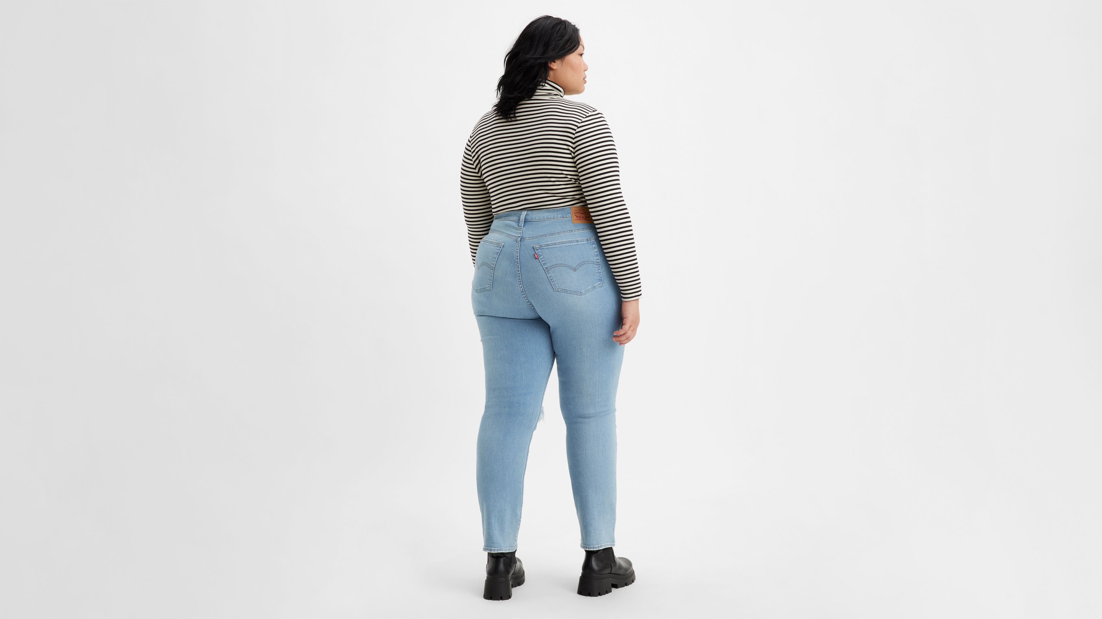 724 High Rise Slim Straight Fit Women's Jeans (plus) - Light Wash ...