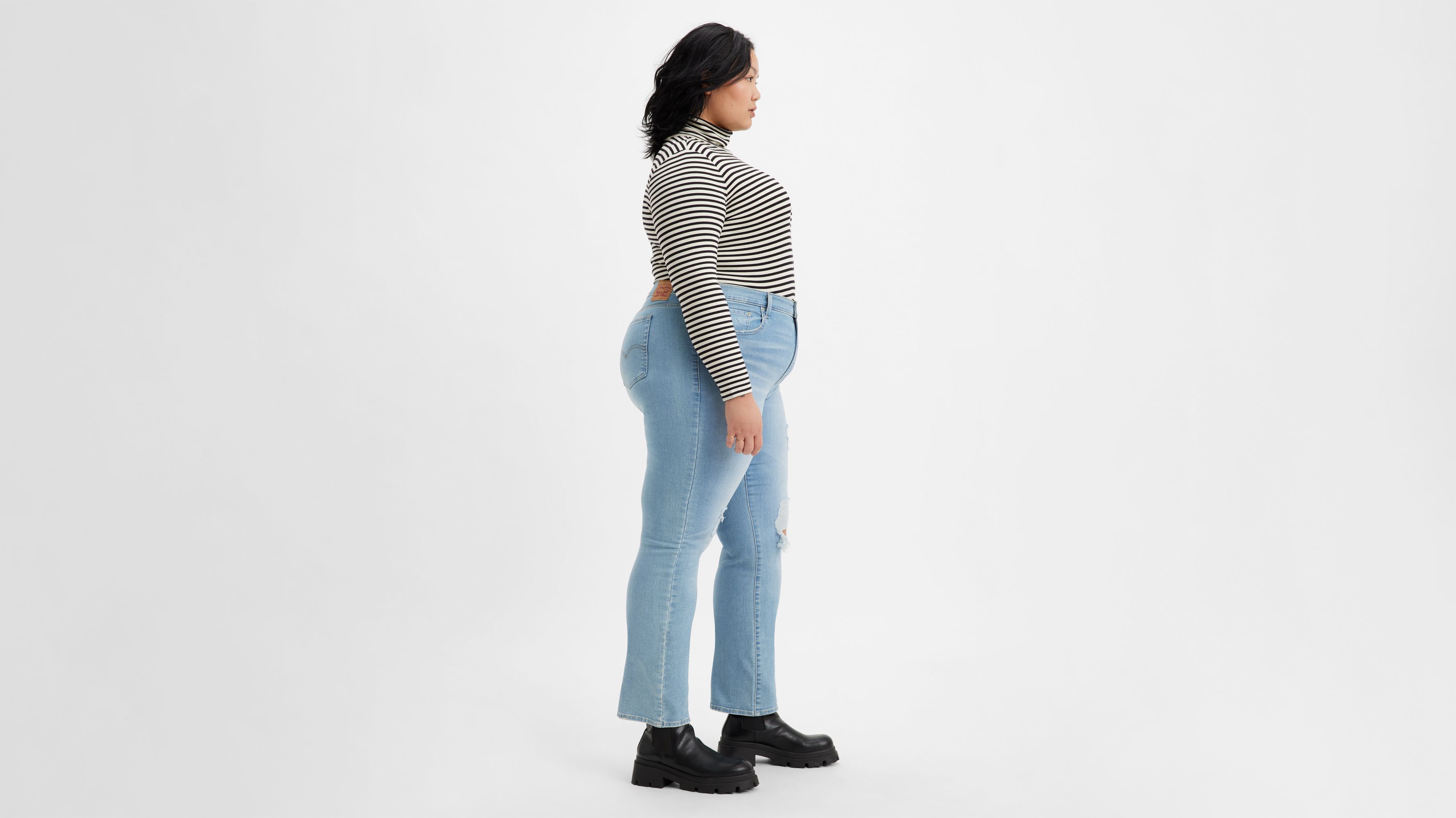 724 High Rise Slim Straight Fit Women's Jeans (plus) - Light Wash ...