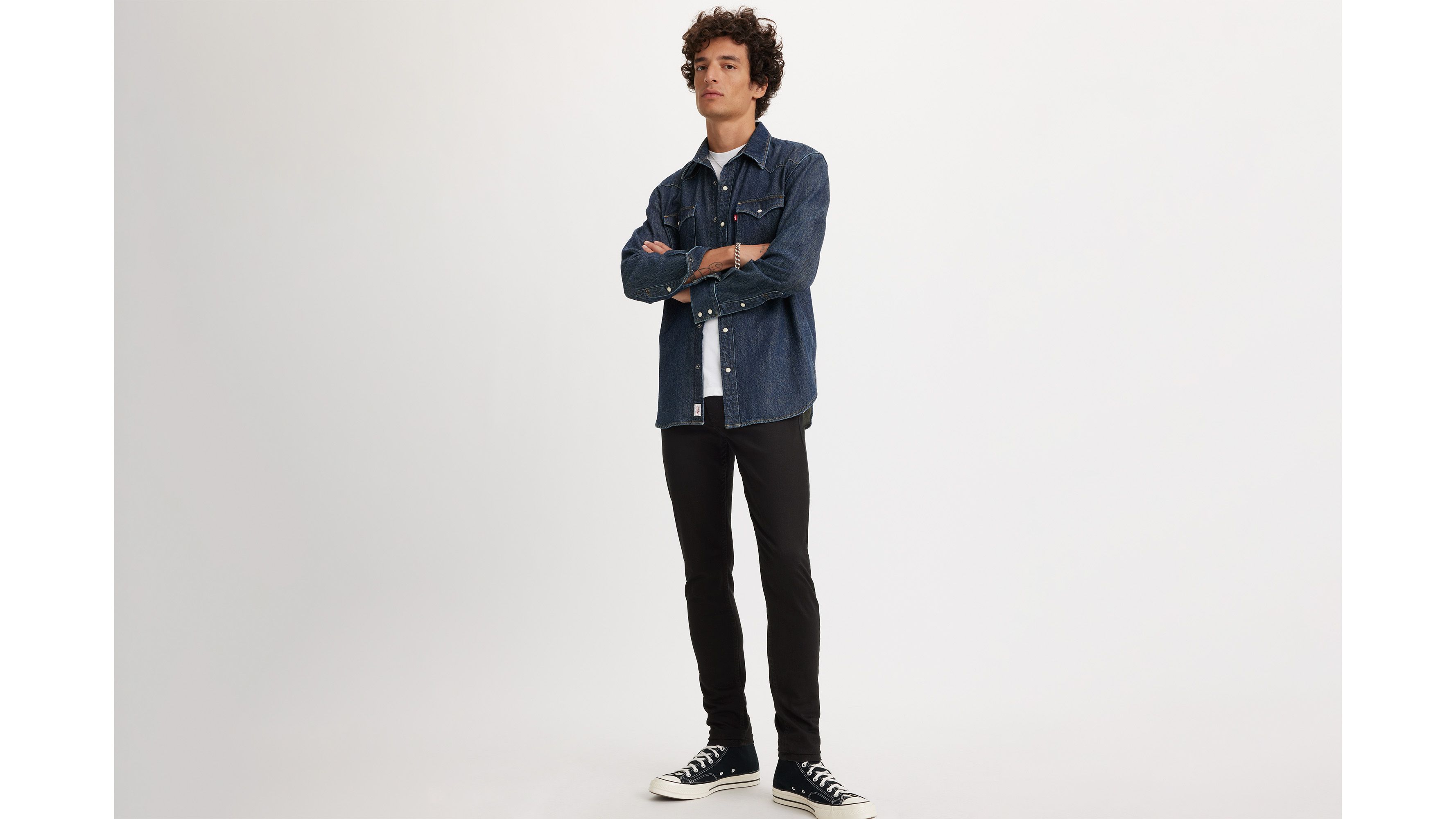 Levi skinny jeans mens black store