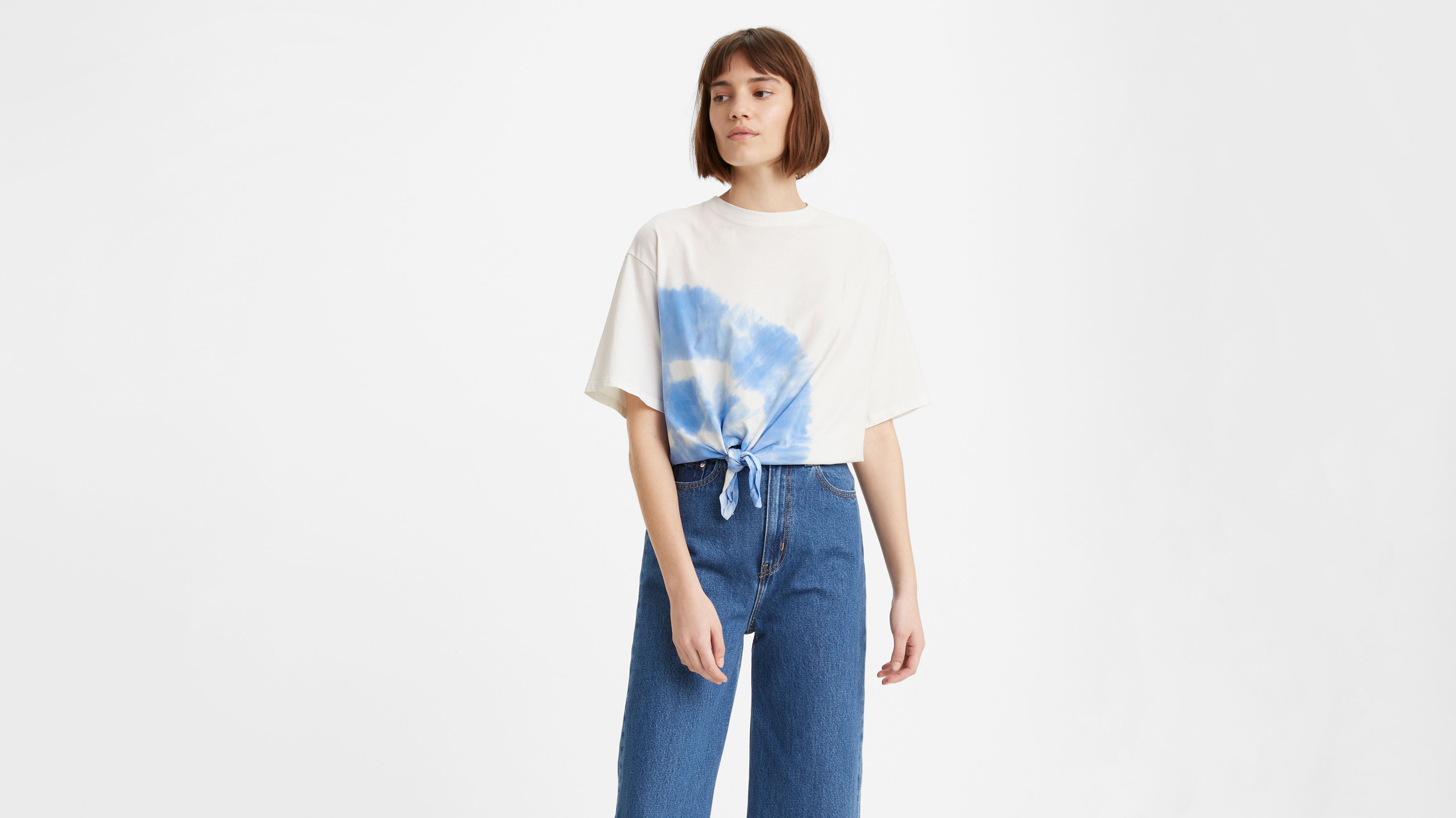 Luna Knotted Tee Shirt - White | Levi's® CA