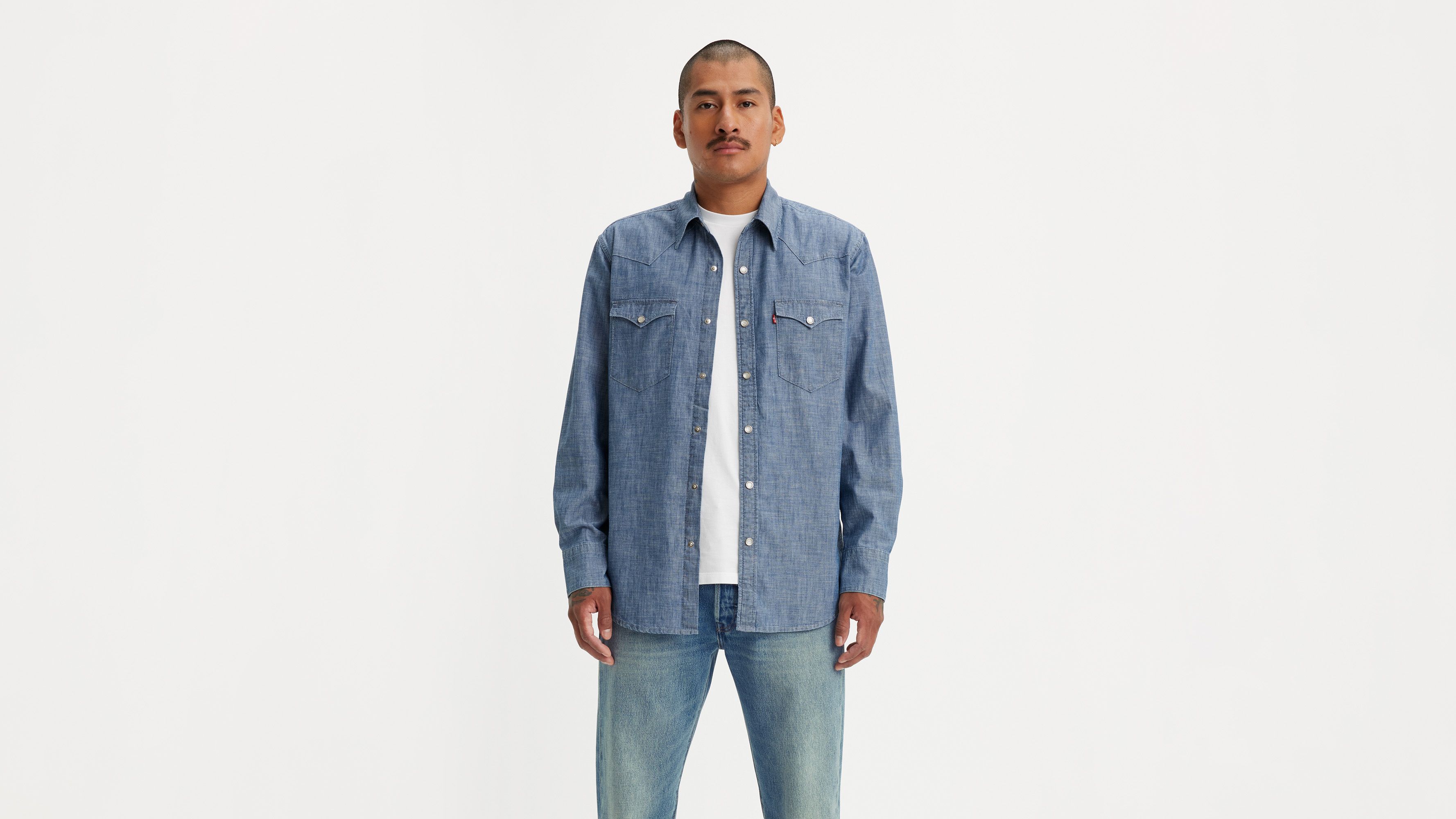 Barstow Standard Fit Western Shirt - Blue | Levi's® GB