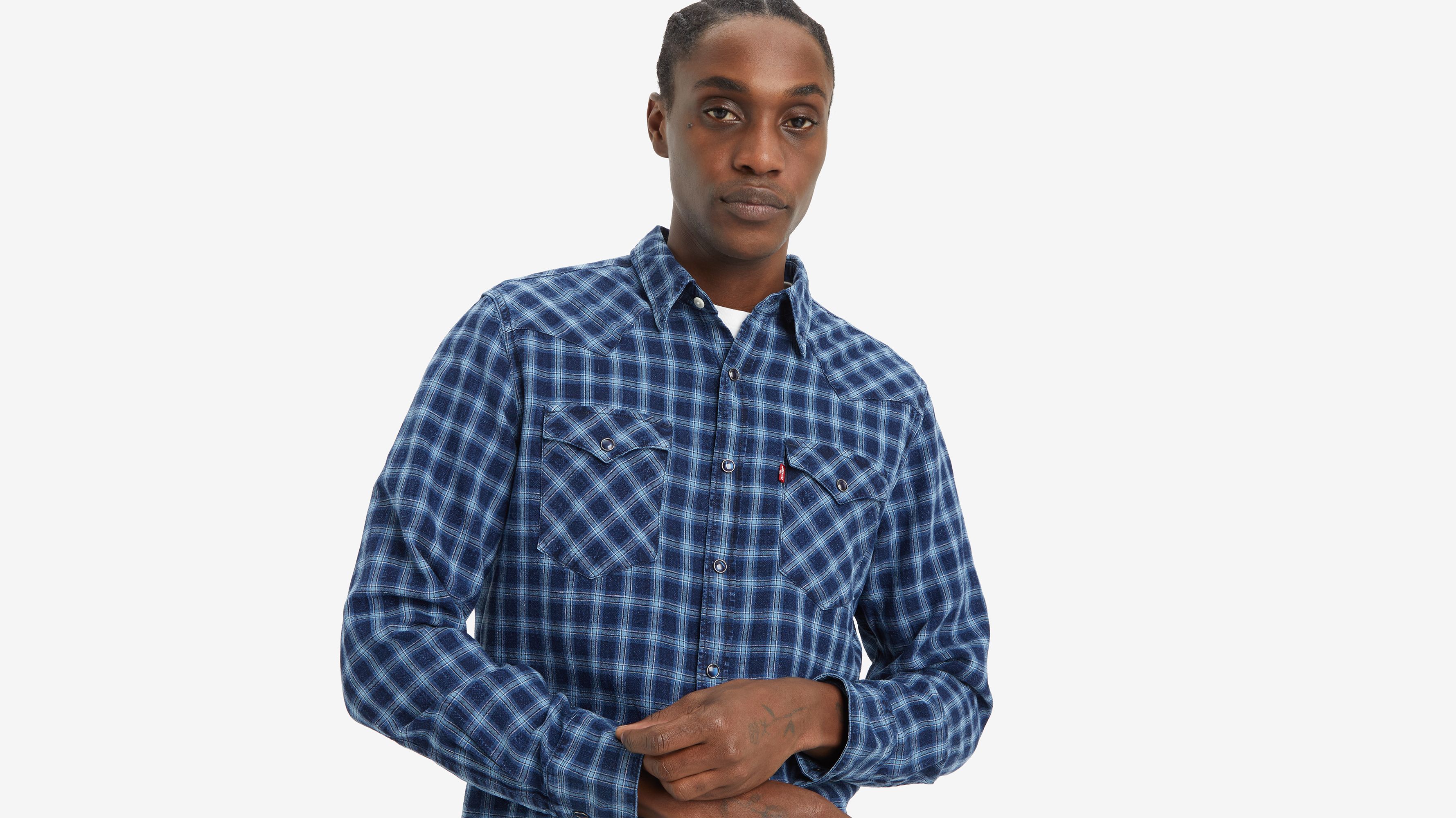 Barstow Standard Fit Western Shirt - Blue | Levi's® IE
