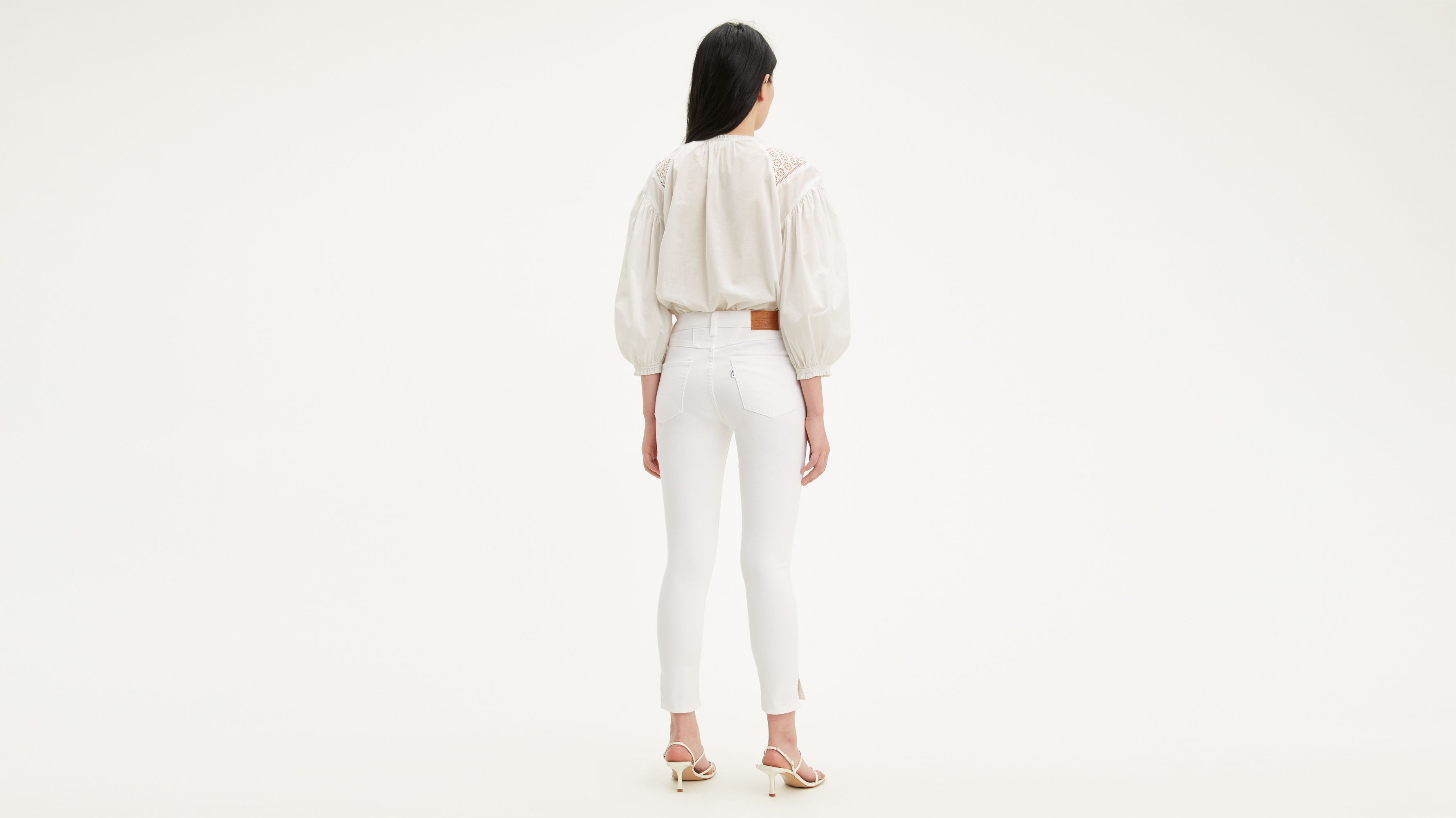 721 High Rise Ankle Skinny Button Front Women's Jeans - White | Levi's® US