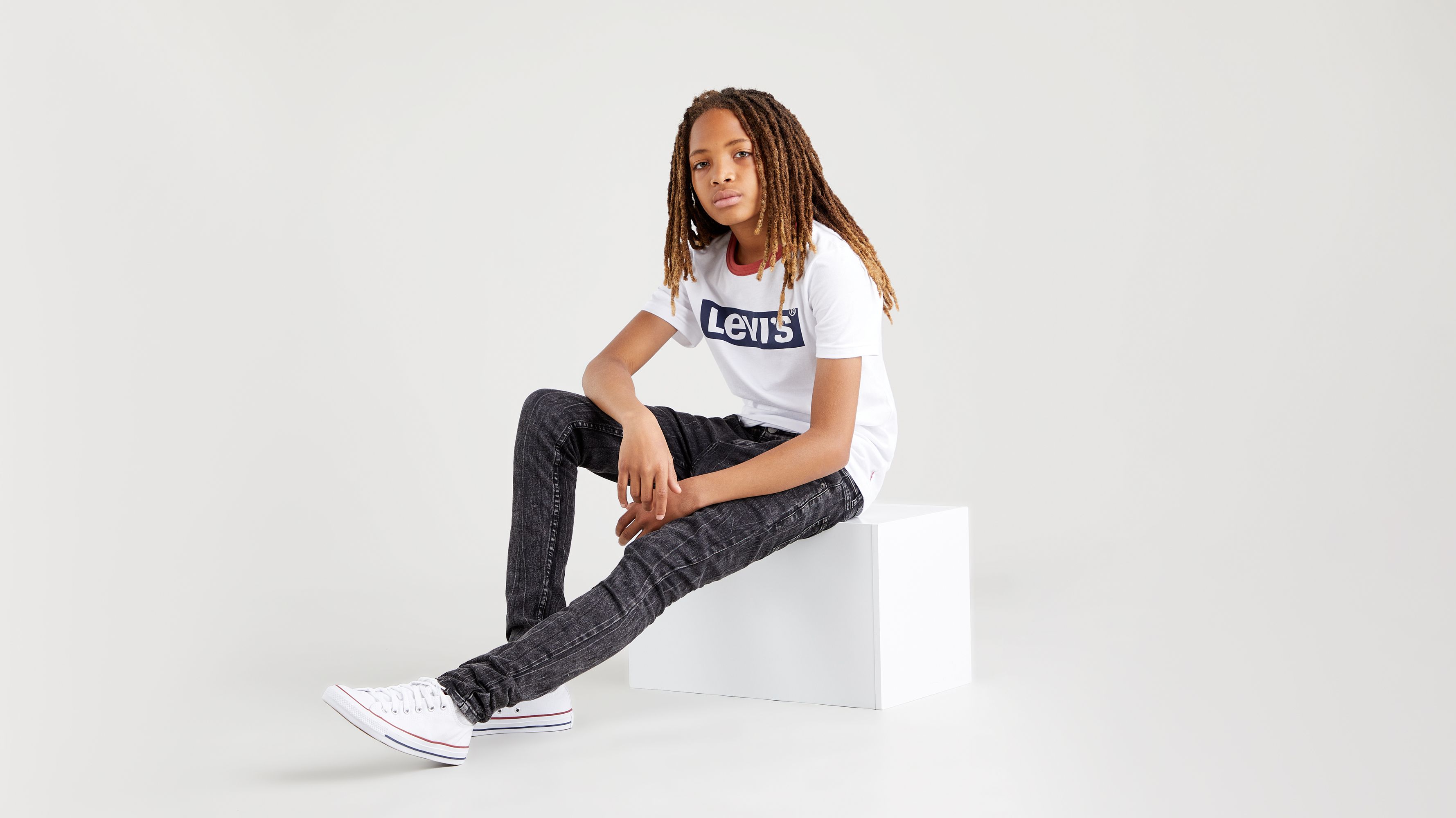 Jean De Corte Cónico Estrecho Para Adolescentes - Gris | Levi's® ES