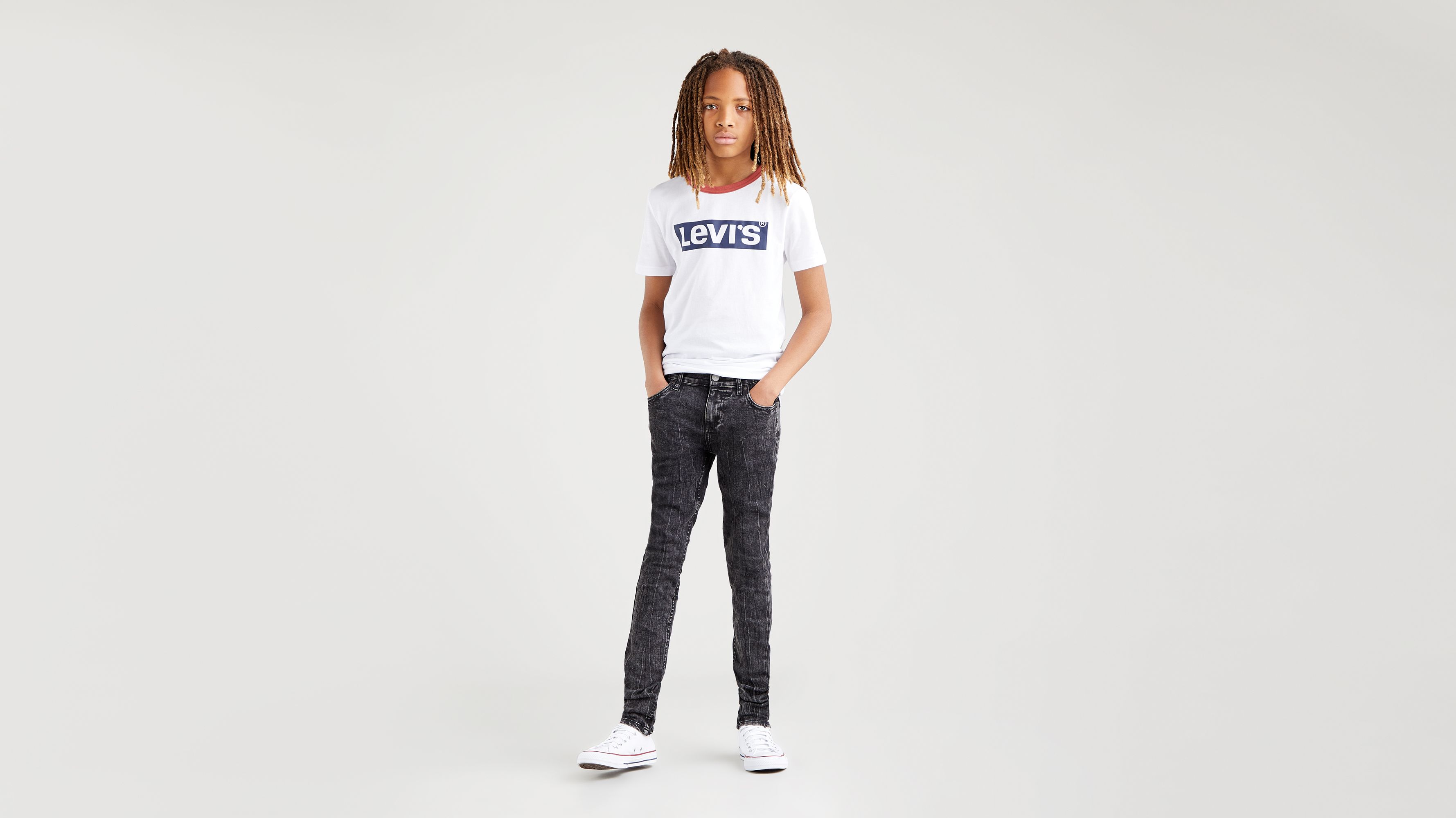 Jean De Corte Cónico Estrecho Para Adolescentes - Gris | Levi's® ES