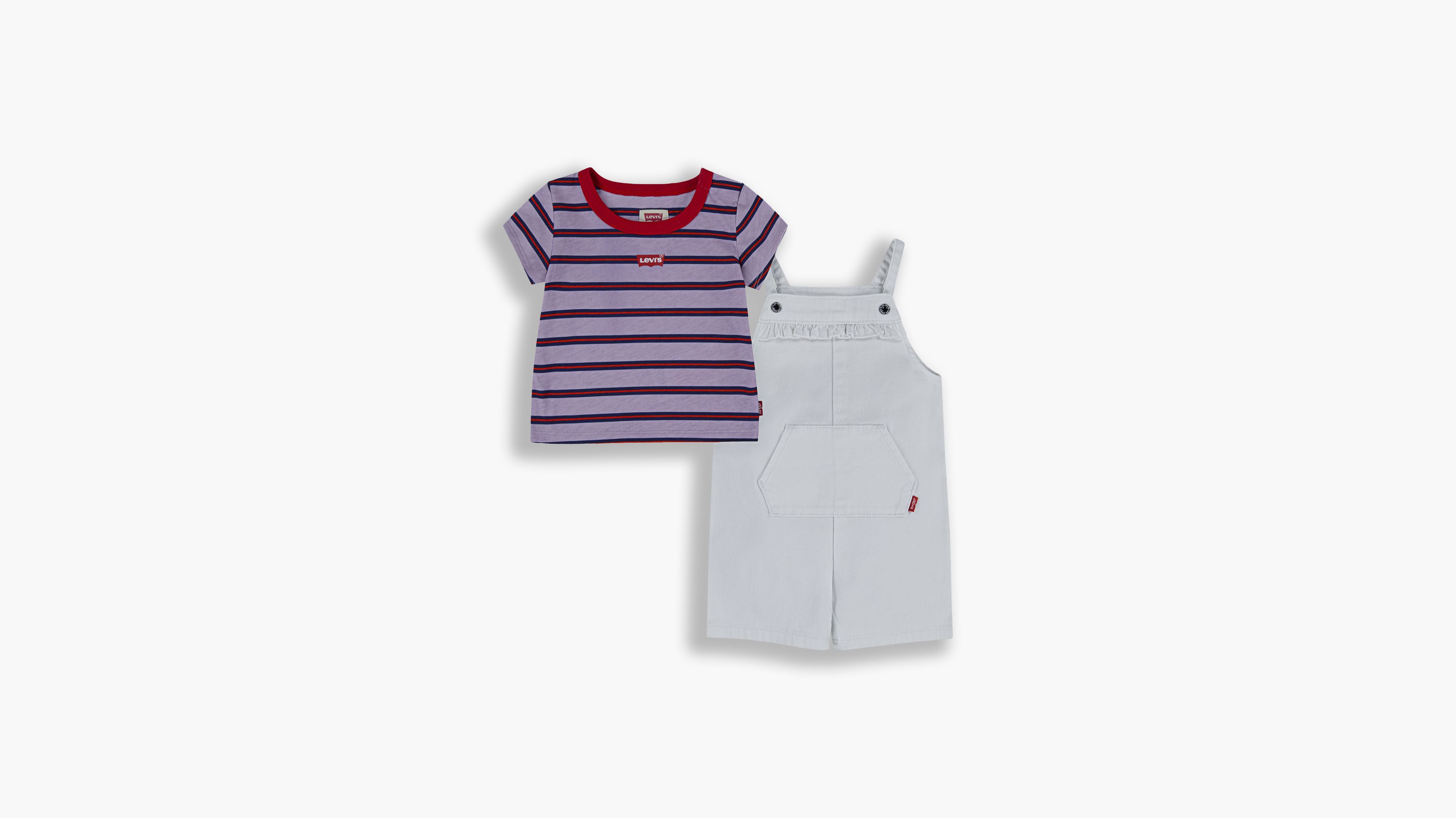 Baby Shortalls & Tee Set - White | Levi's® GB