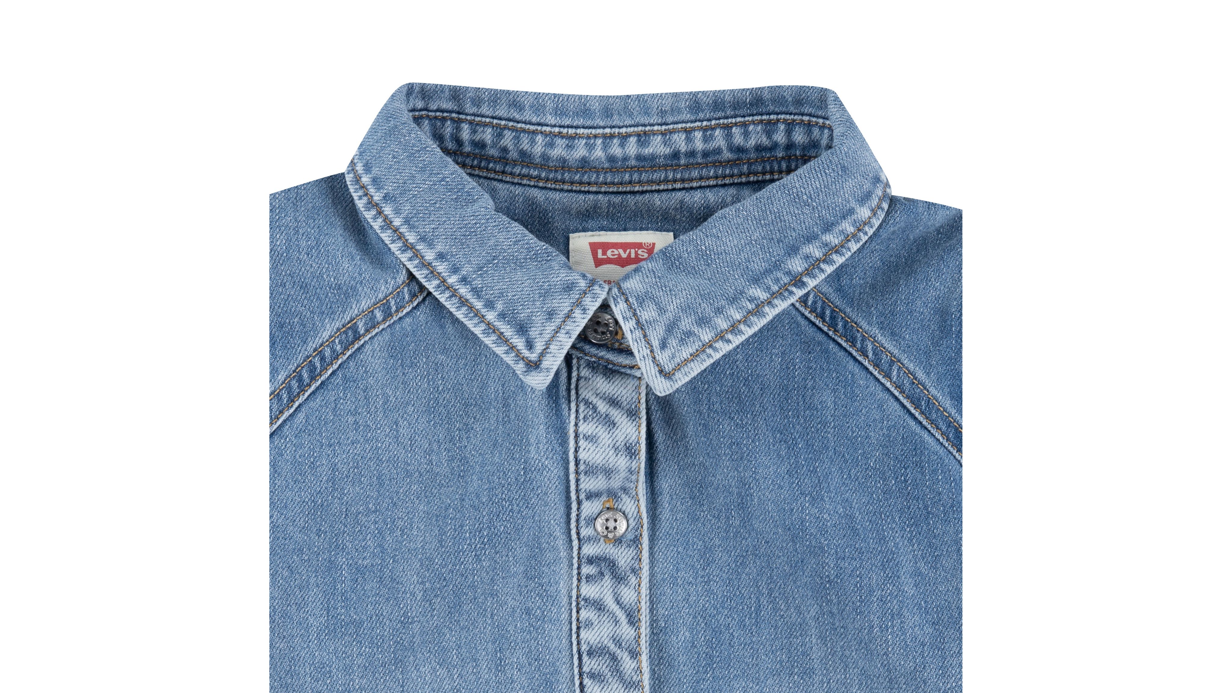 Kids Short Sleeve Western Button Up Dress - Blue | Levi's® GB