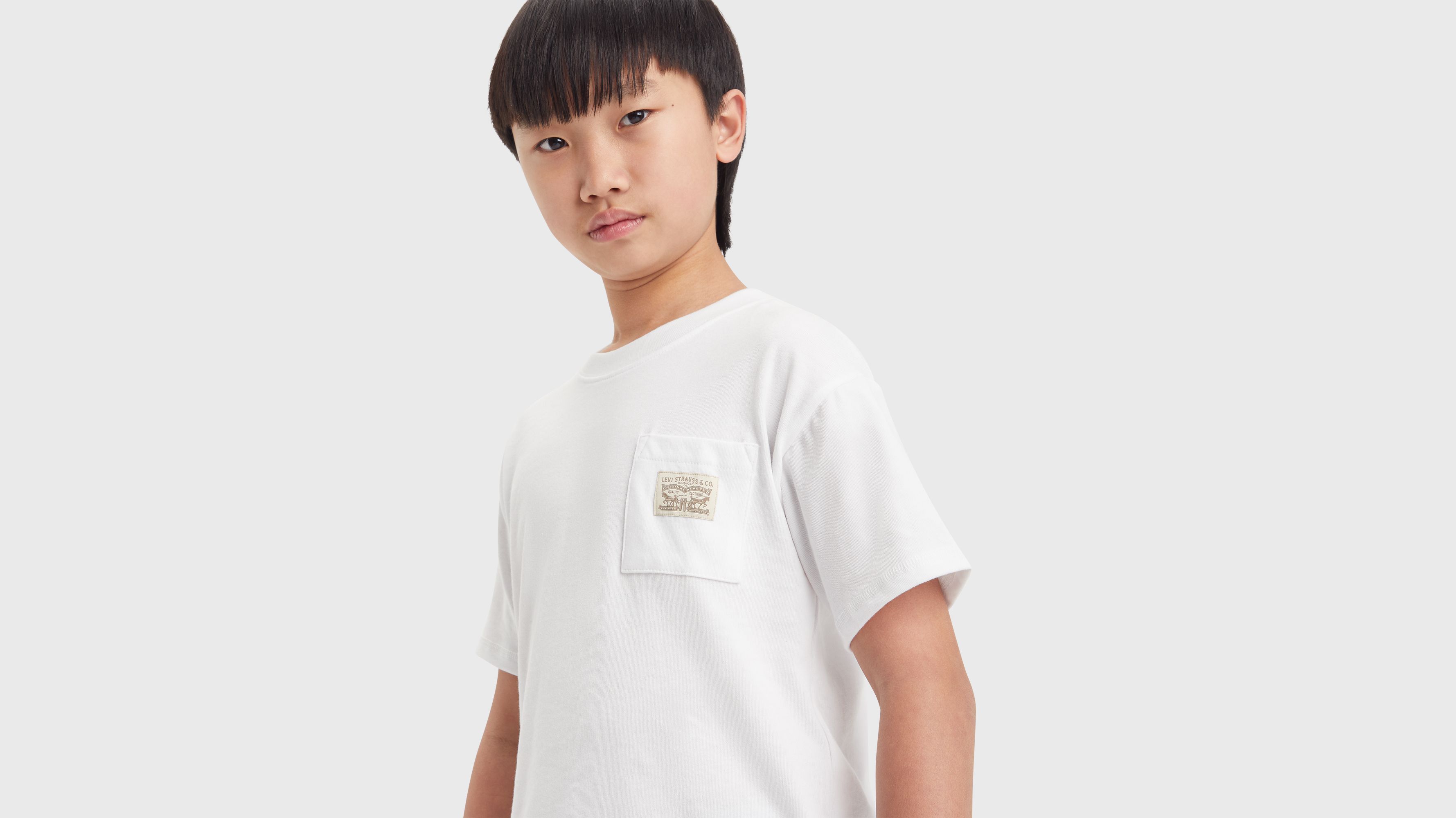 Ado T-shirt À Poche Et Ourlet Plongeant - Blanc | Levi's® FR