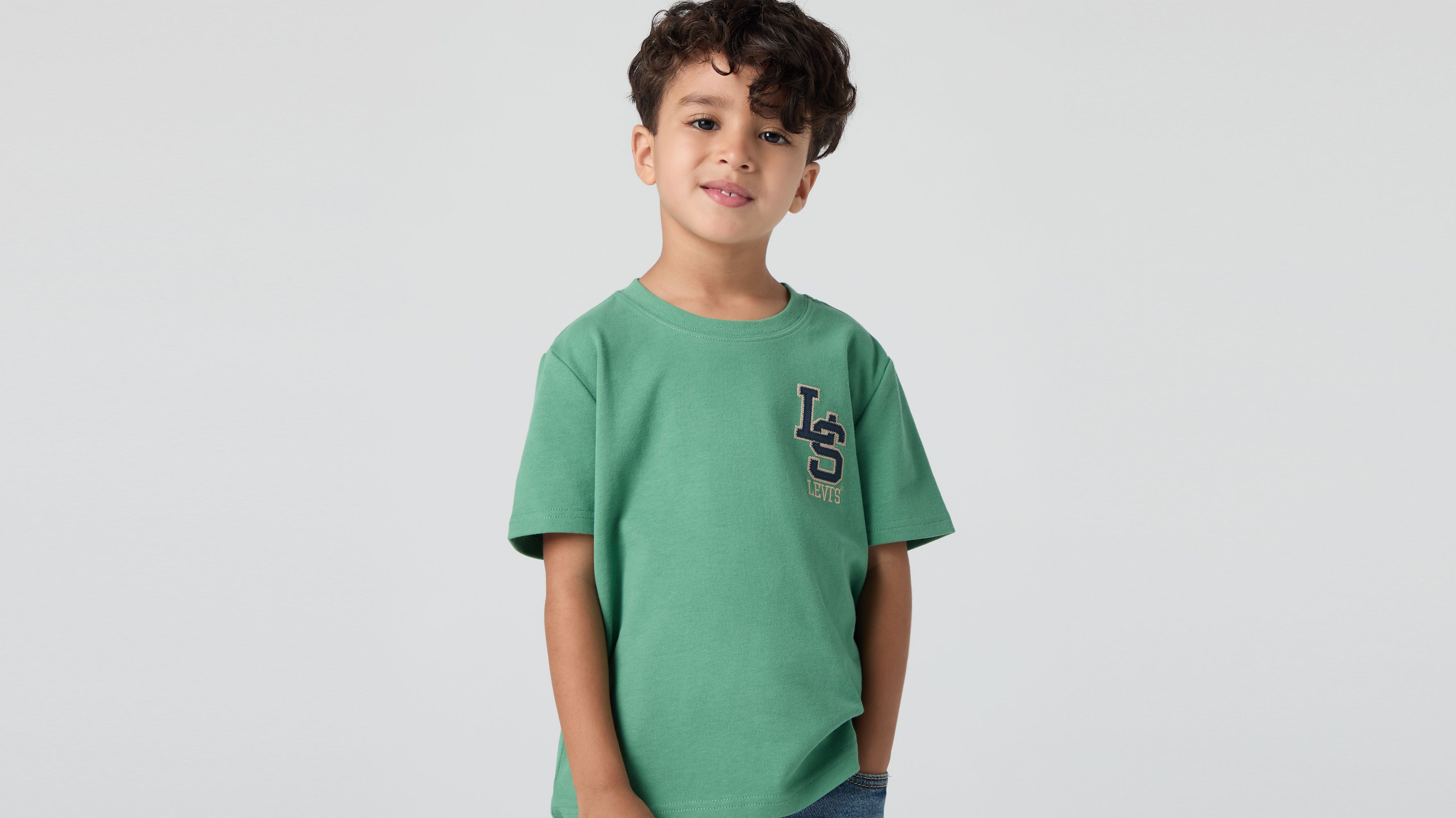 Kids Streamline Monogram Tee - Green | Levi's® IE
