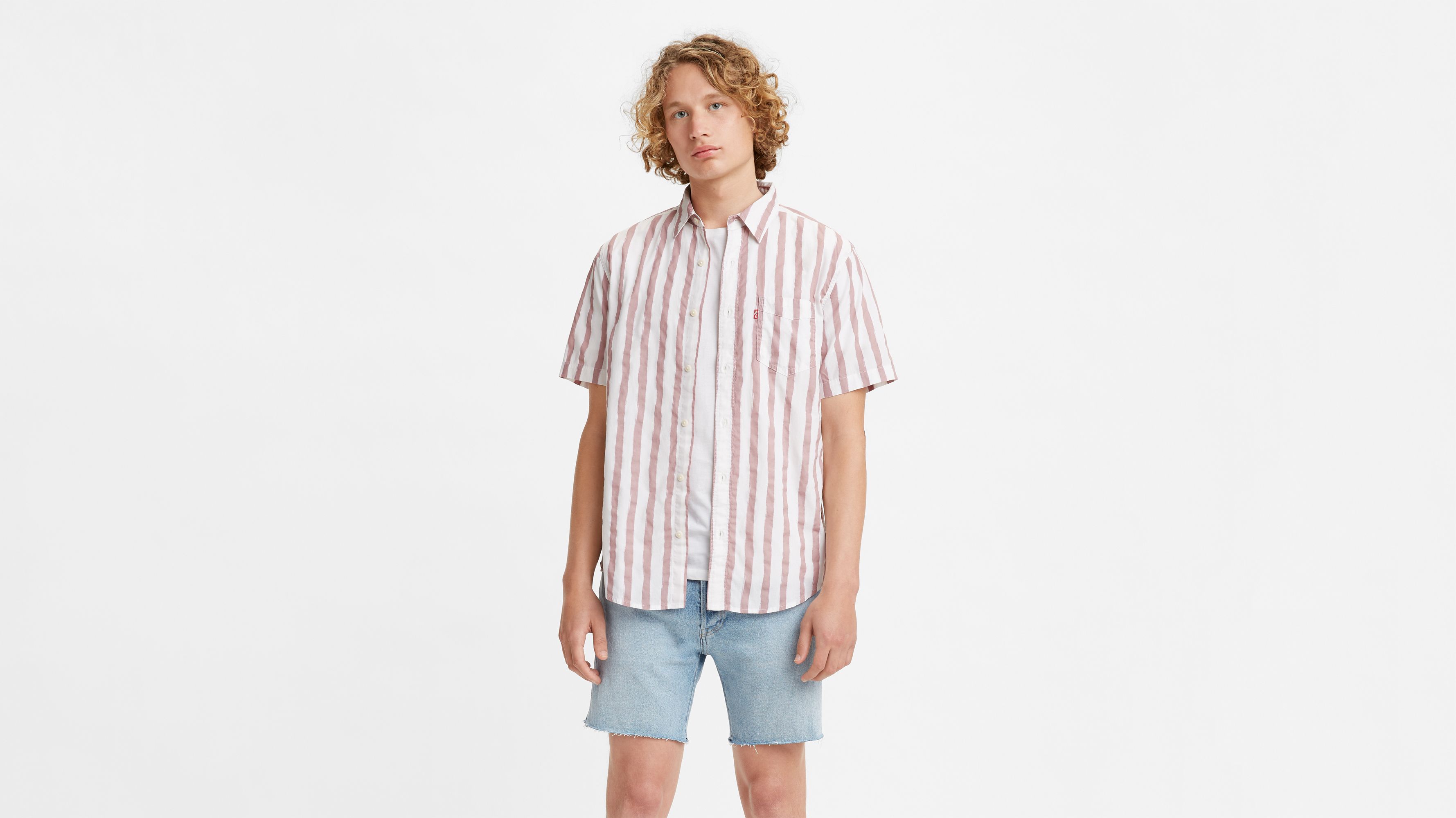 Sunset One Pocket Short Sleeve Button-up Shirt - Red | Levi's® US