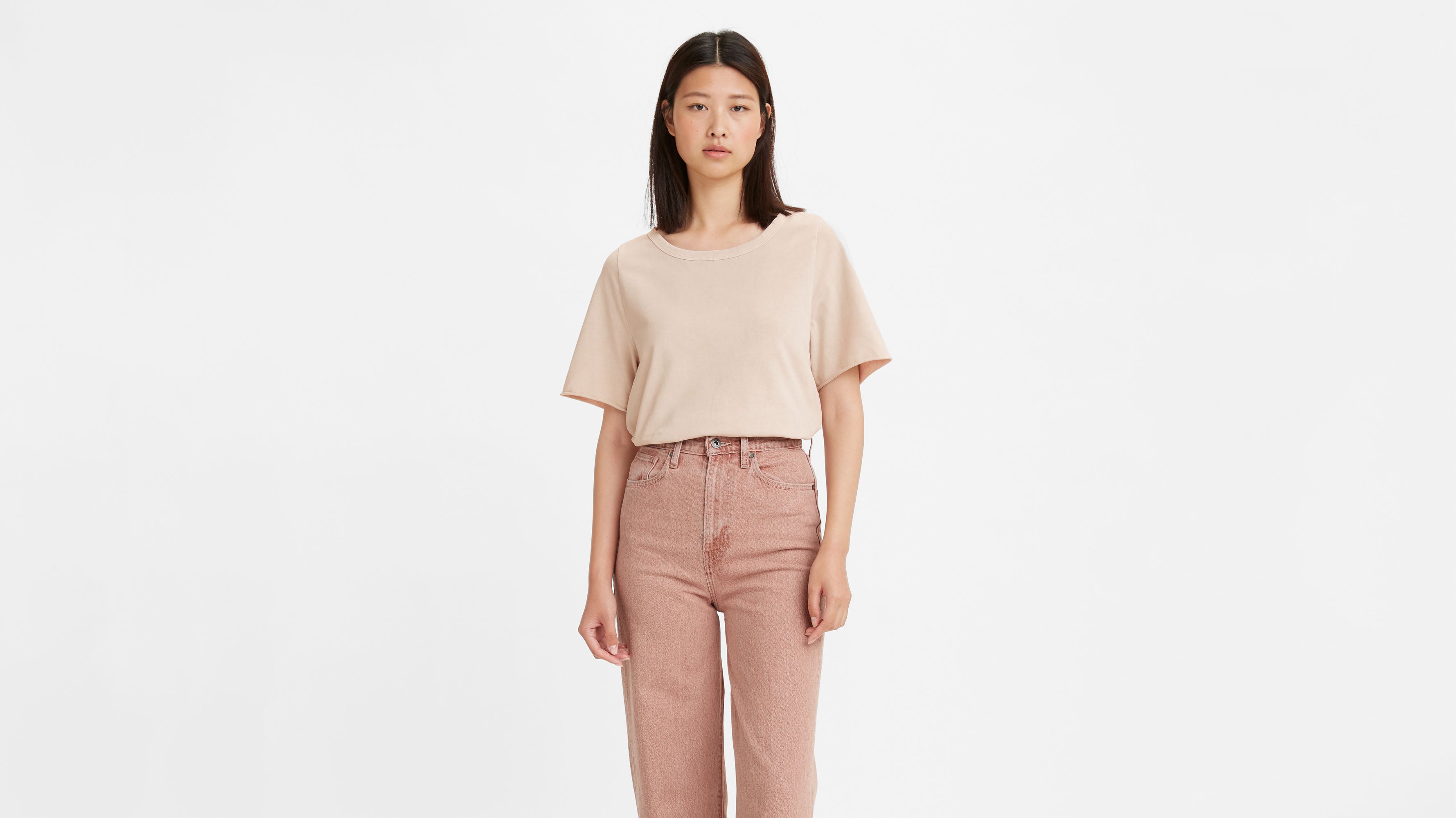 Levi's® Made & Crafted® Shoulder Crew Tee - Pink | Levi's® CH