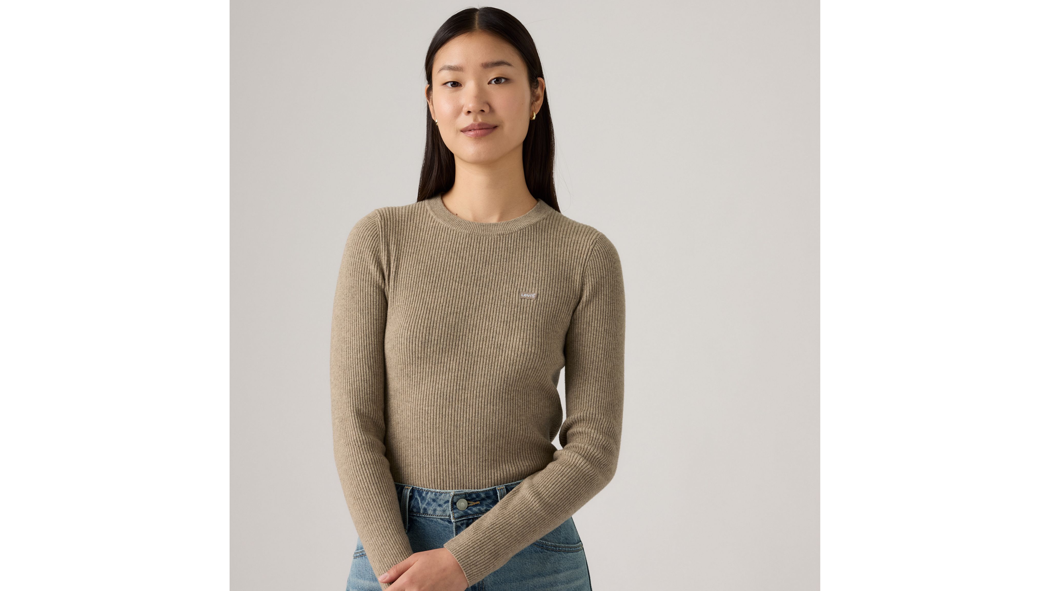 Pull-over Col Rond Maille Côtelée - Marron | Levi's® FR