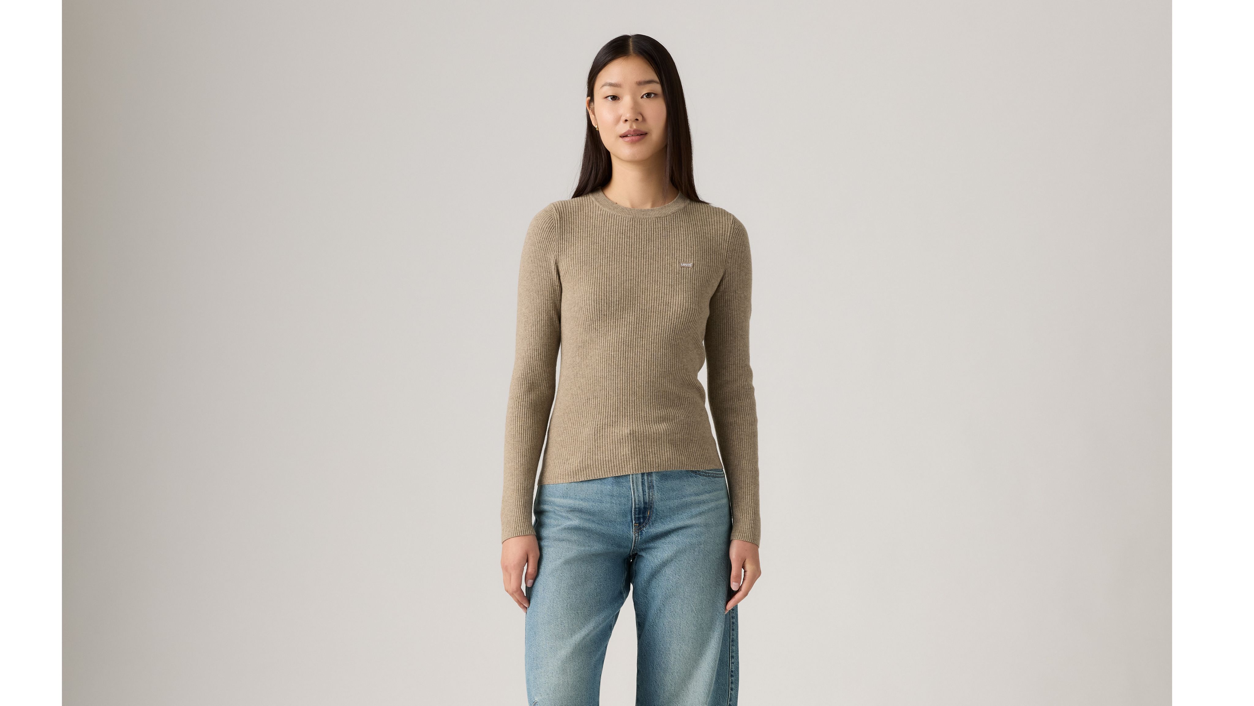 Pull-over Col Rond Maille Côtelée - Marron | Levi's® FR