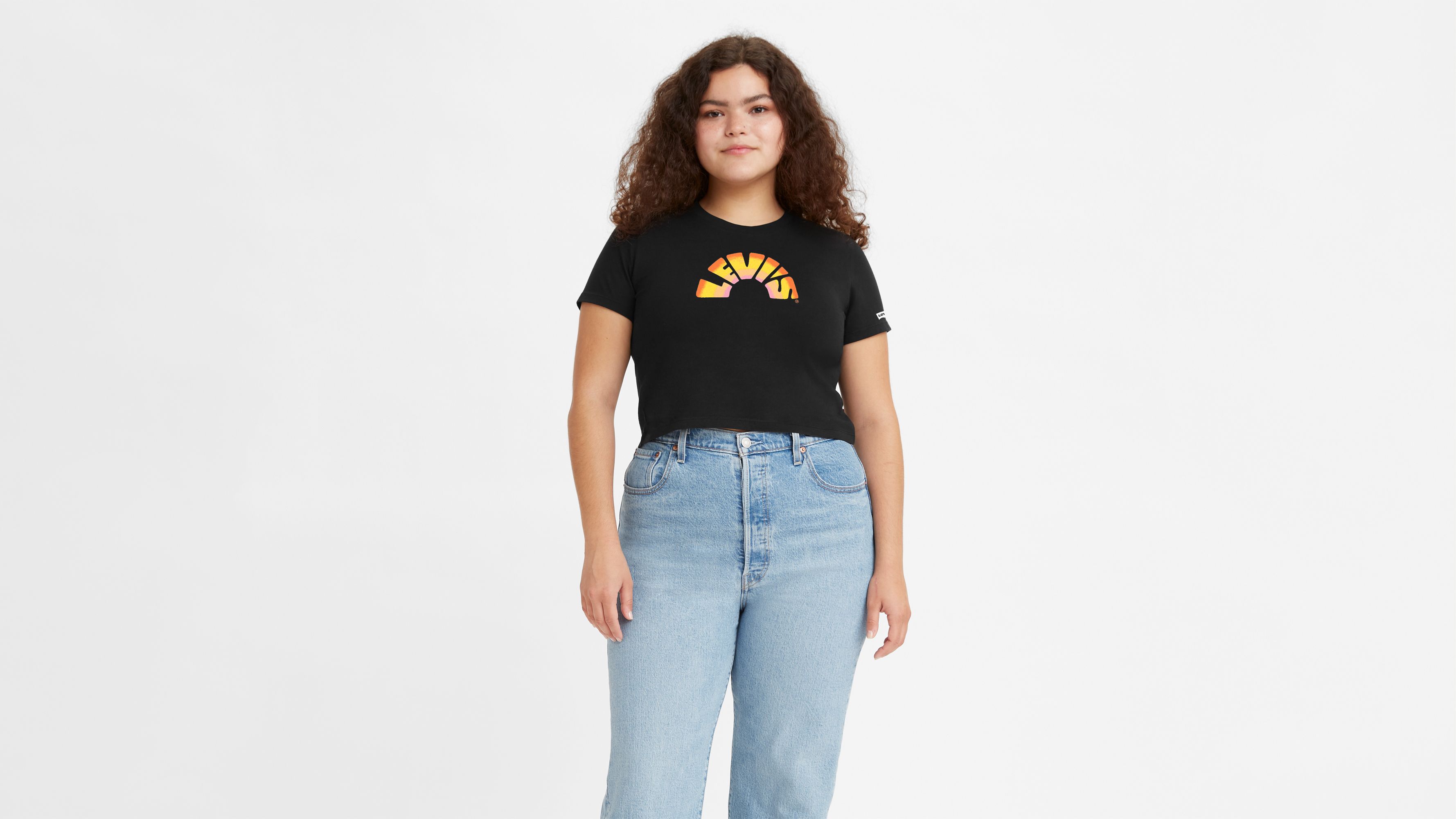 Cropped Jordie Tee - Black | Levi's® BE