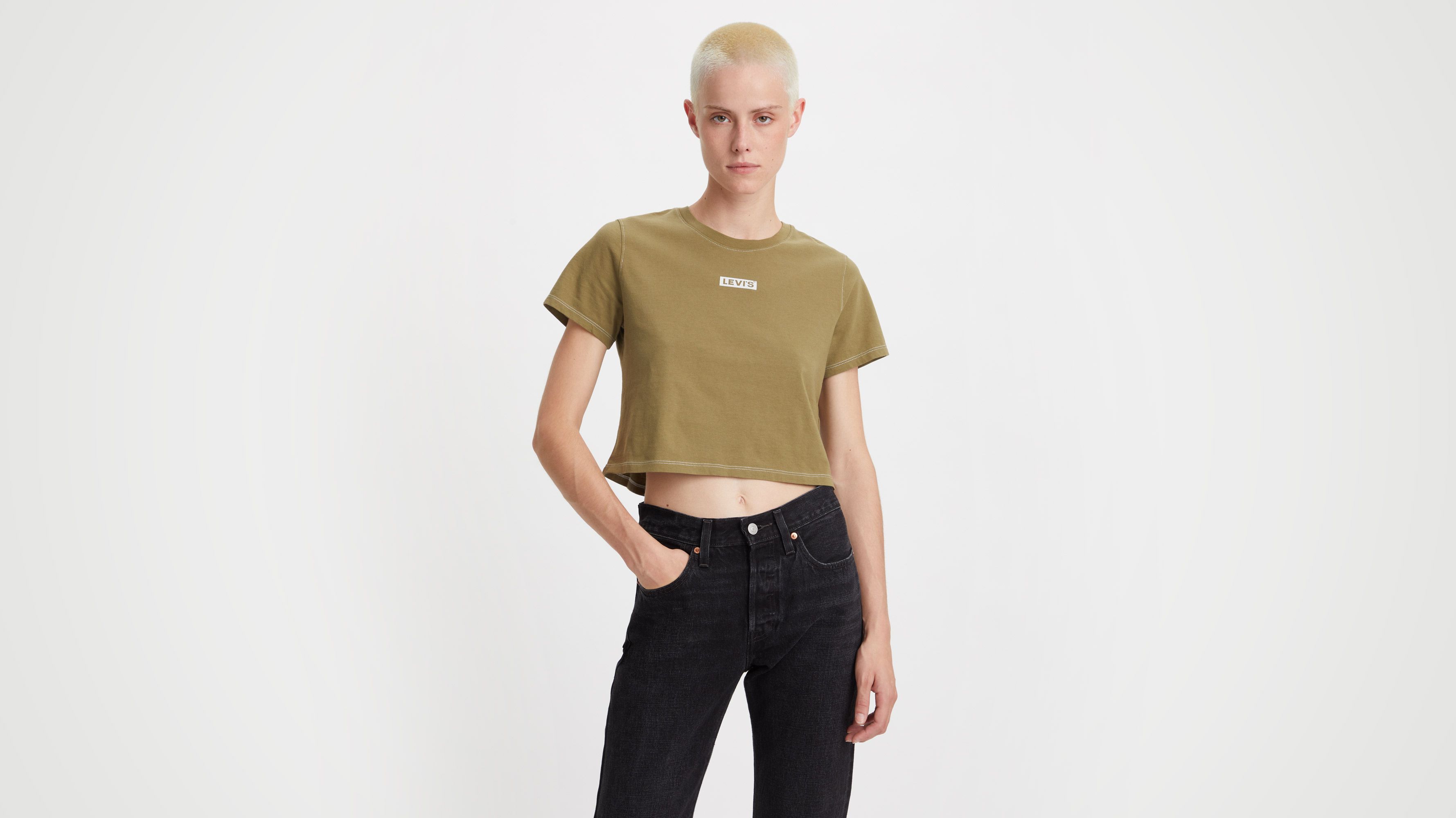 Cropped Jordie Tee - White | Levi's® XK