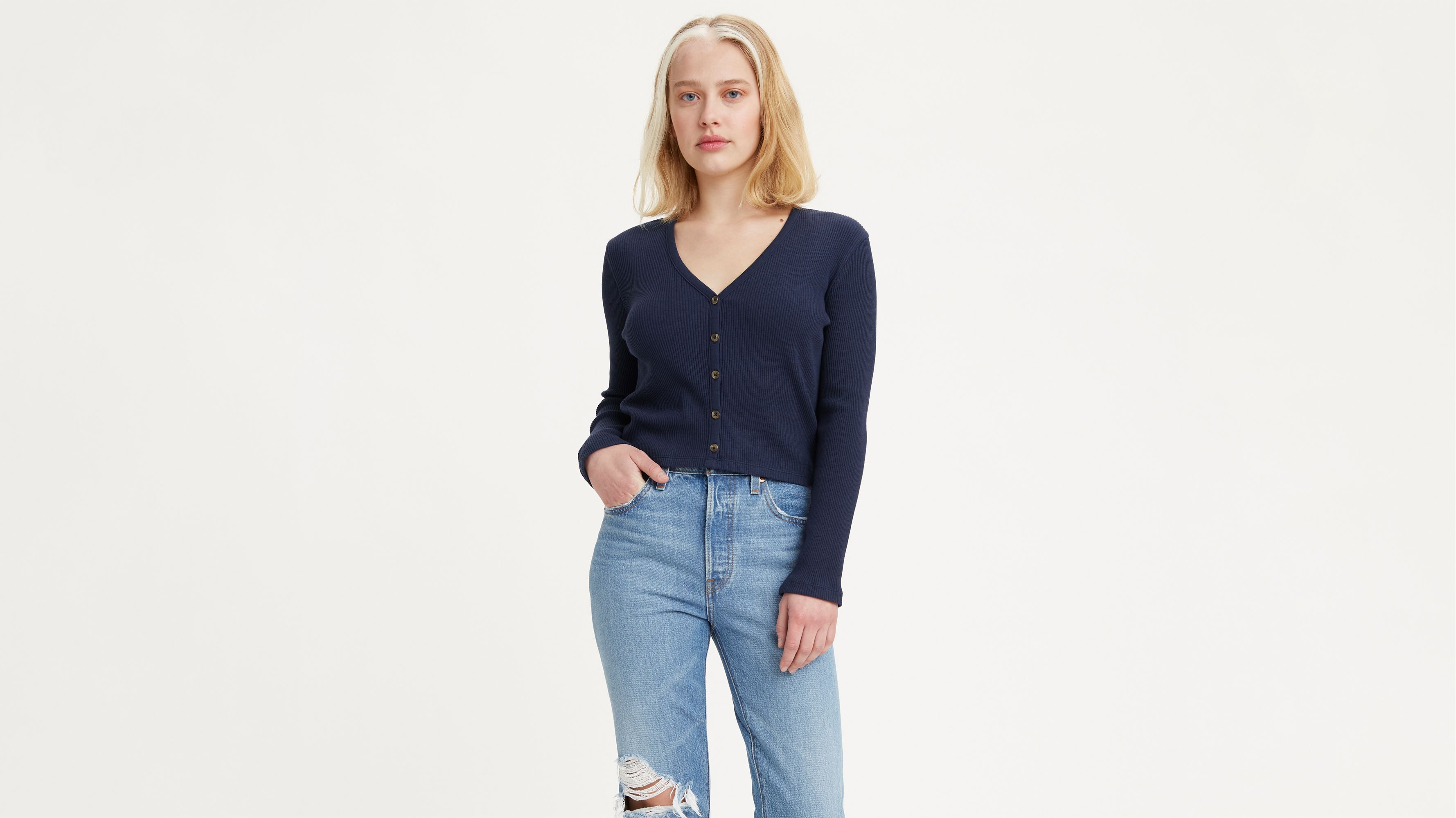 Demi Button-up Cardigan - Blue | Levi's® CA