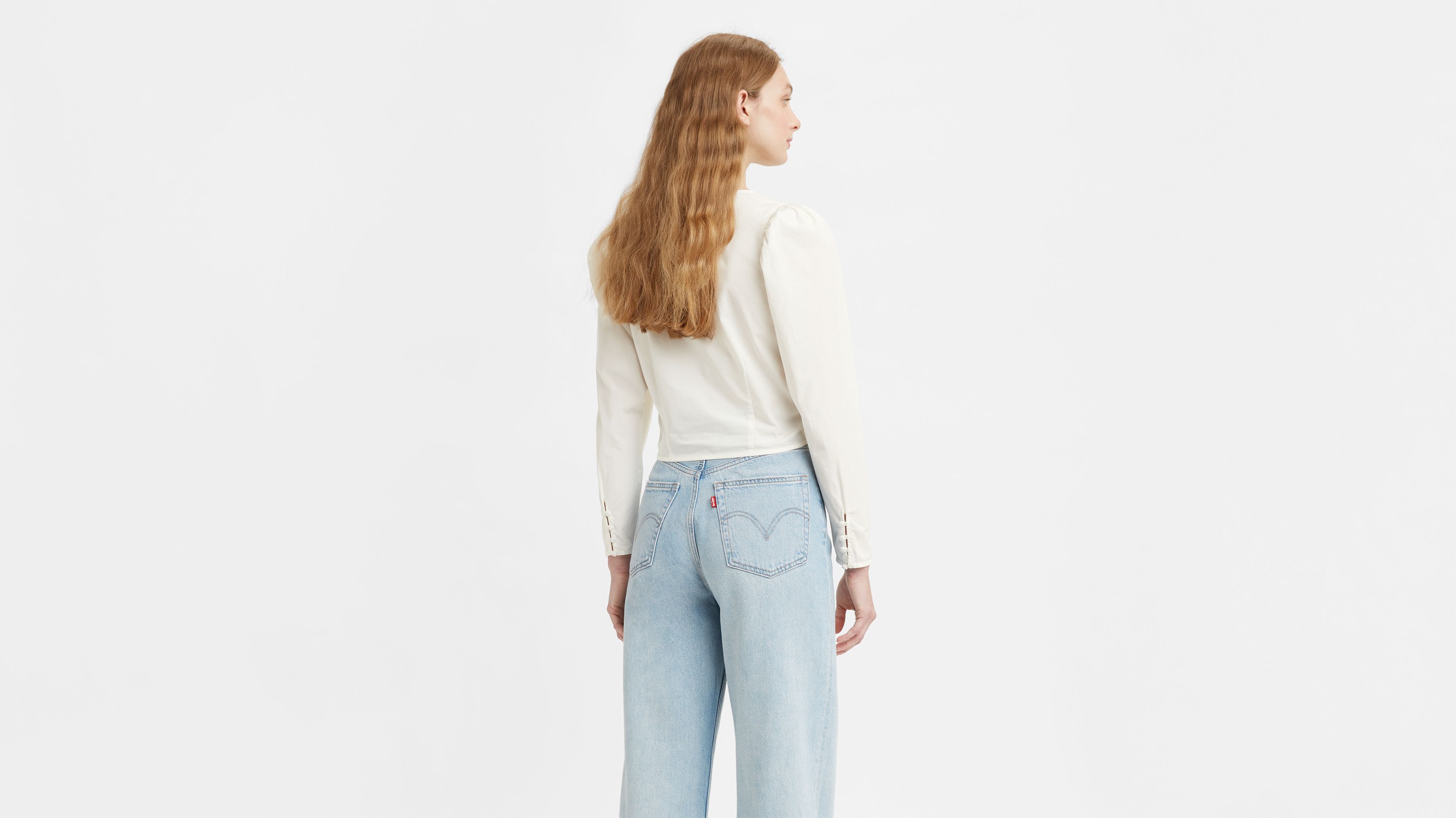 Teegan Mutton Sleeve Button-up Blouse - White | Levi's® US