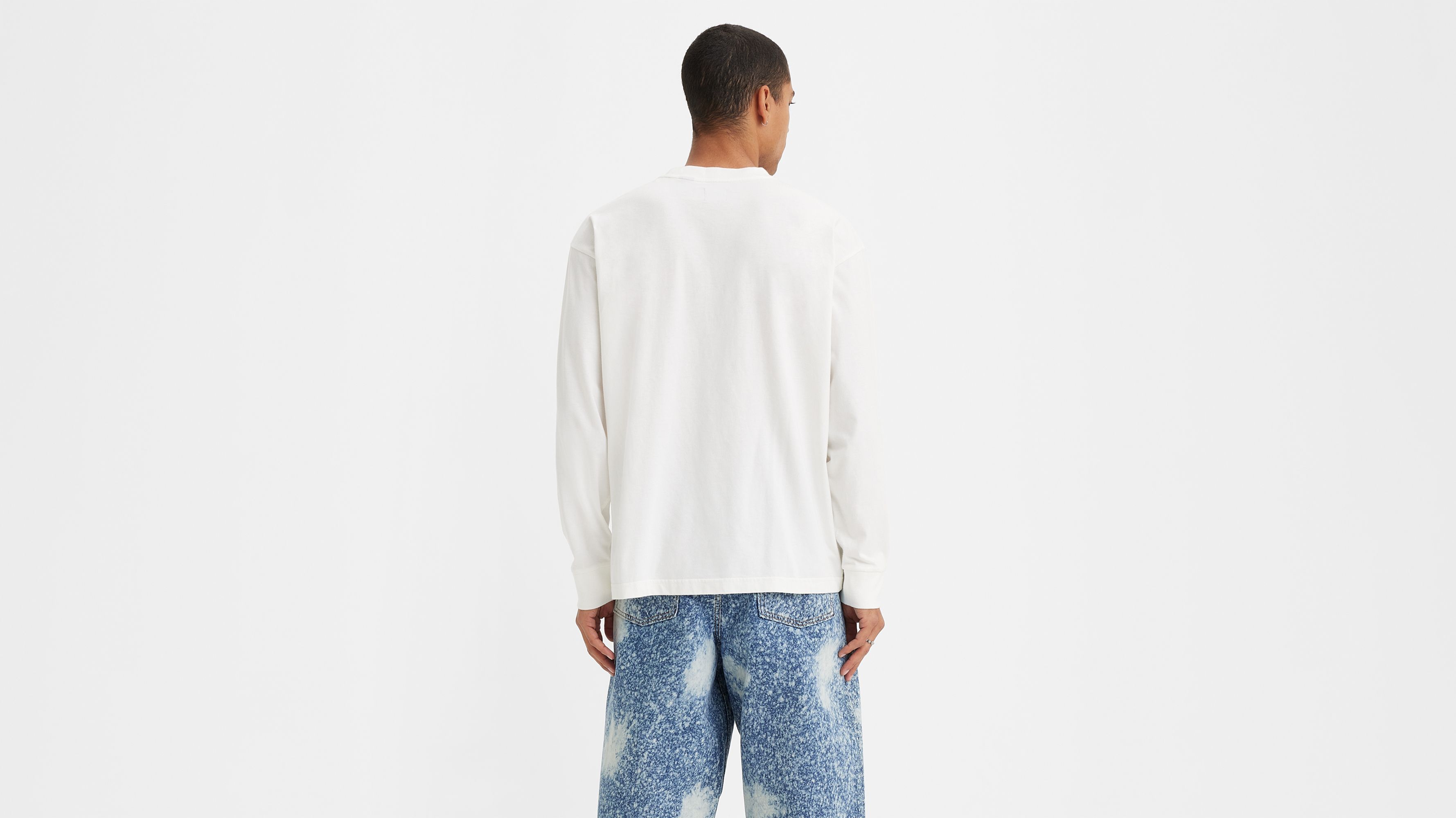 Levis white long sleeve shirt store