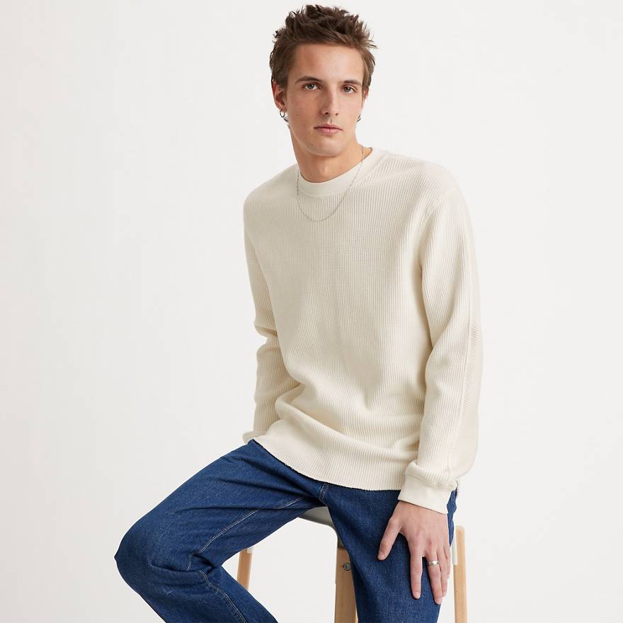 Long Sleeve Relaxed Fit Thermal Shirt - White | Levi's® US Long Sleeve Relaxed Fit Thermal Shirt - White | Levi's® US