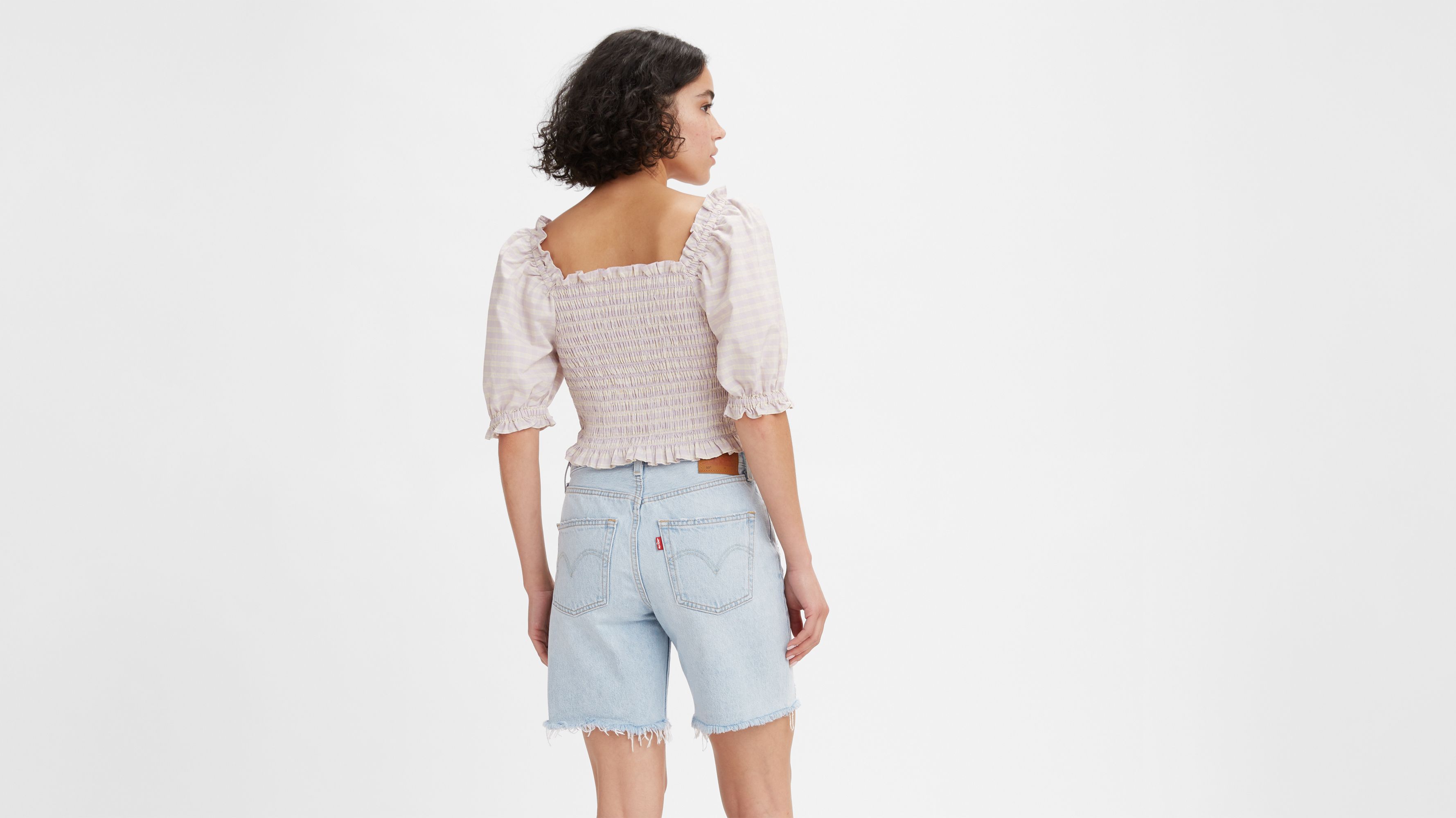 Rey Smocked Short Sleeve Blouse - Purple | Levi's® US