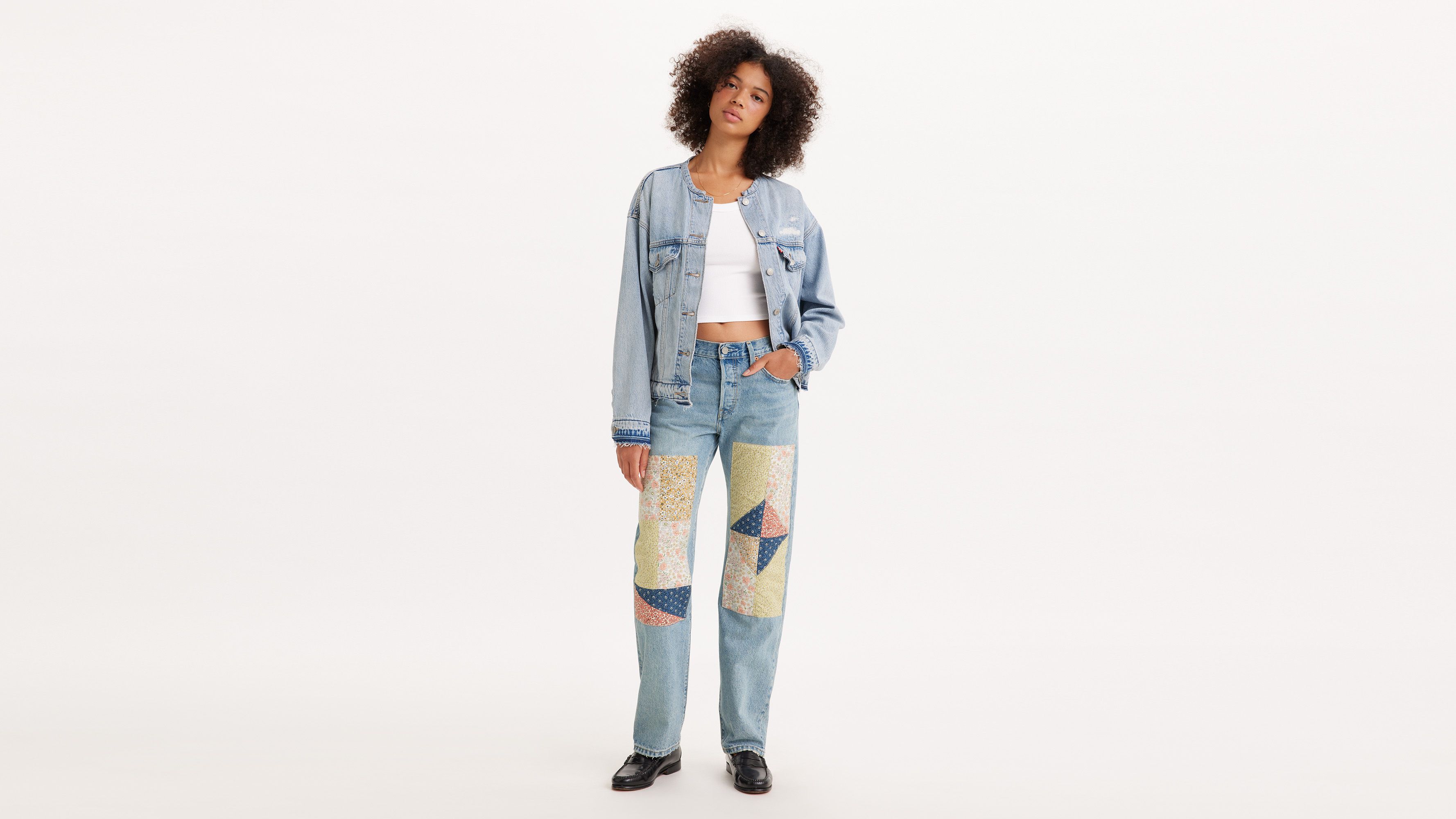 Levi's patchwork jeans store