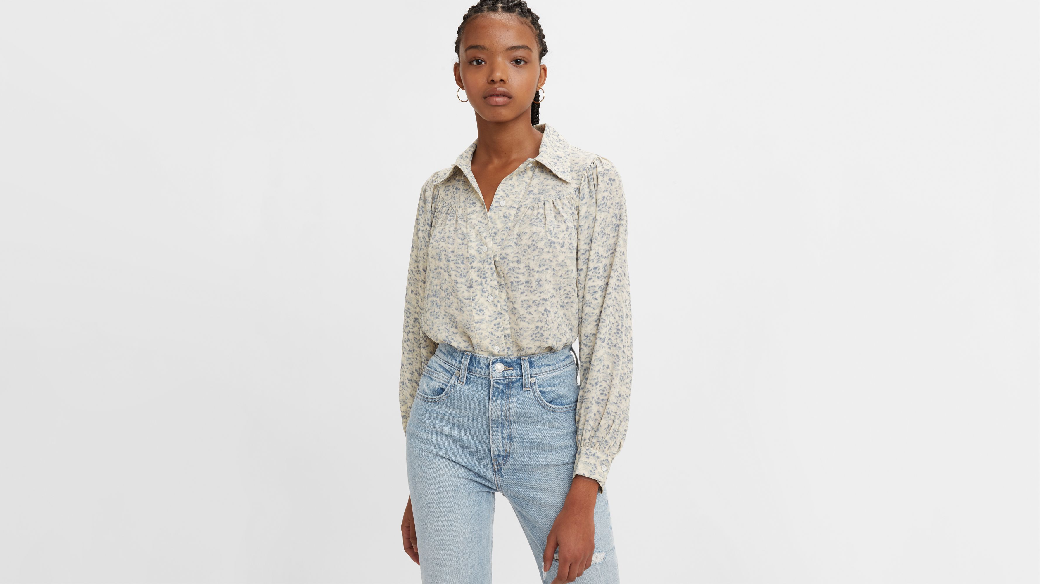 Nisa Femme Yoke Blouse - Blue | Levi's® CA