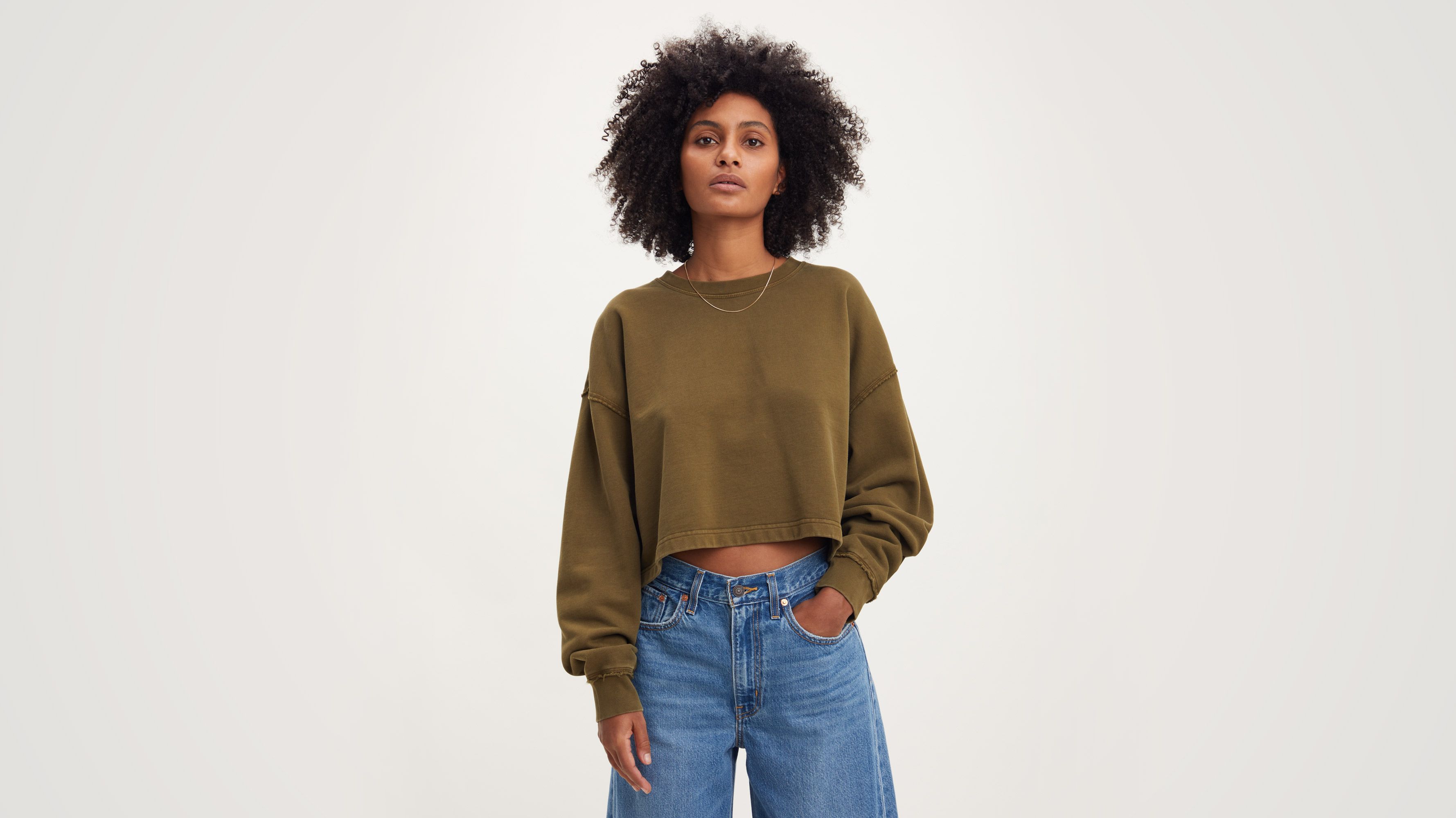 Roonie Cropped Sweatshirt - Green | Levi's® NL