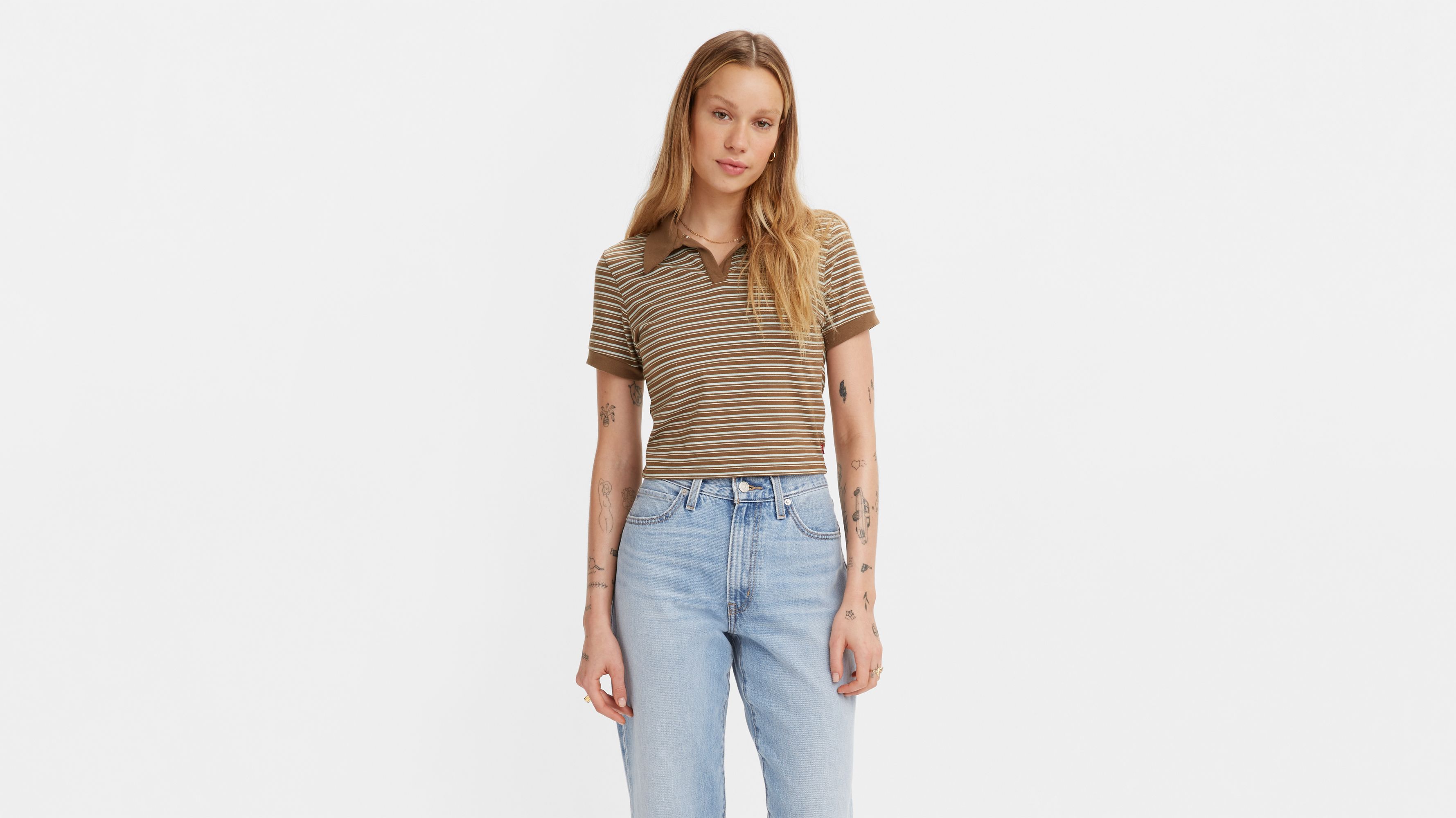 Bonnie Shrunken Polo Shirt - Brown | Levi's® US