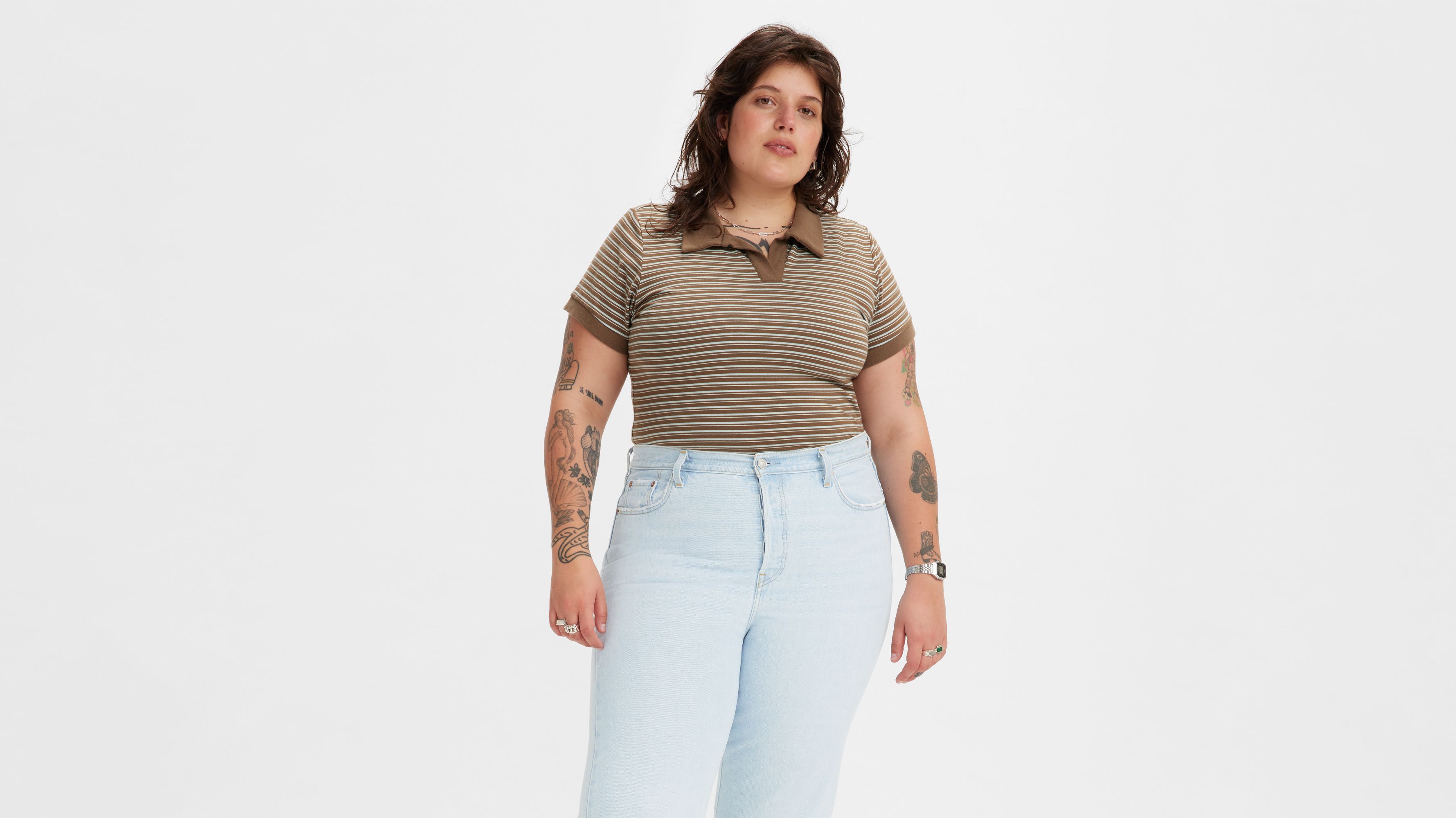 Bonnie Shrunken Polo Shirt (plus Size) - Brown | Levi's® US