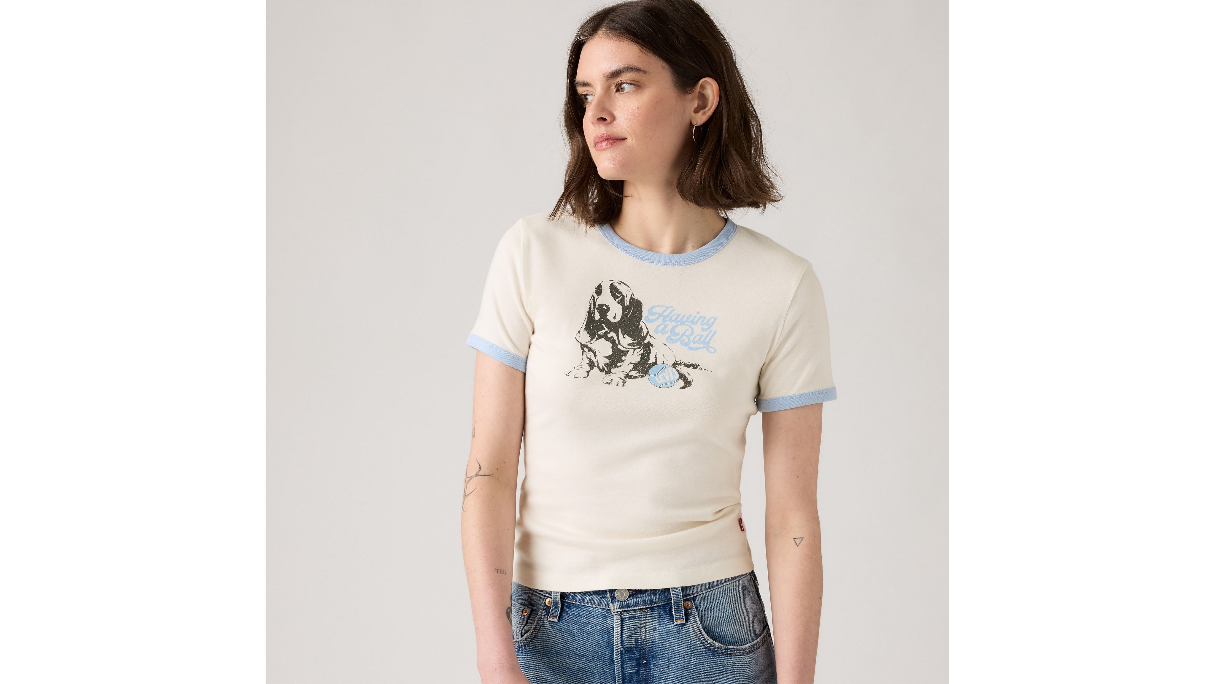 Graphic Ringer Rickie Tee - White | Levi's® US
