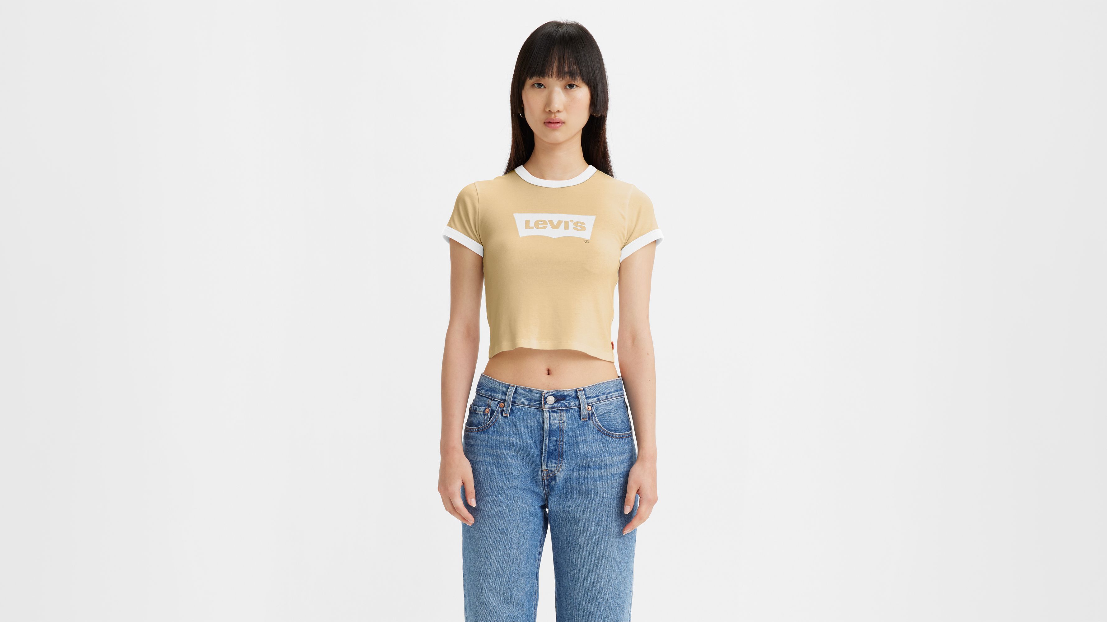 Graphic Ringer Mini Tee - Yellow | Levi's® US