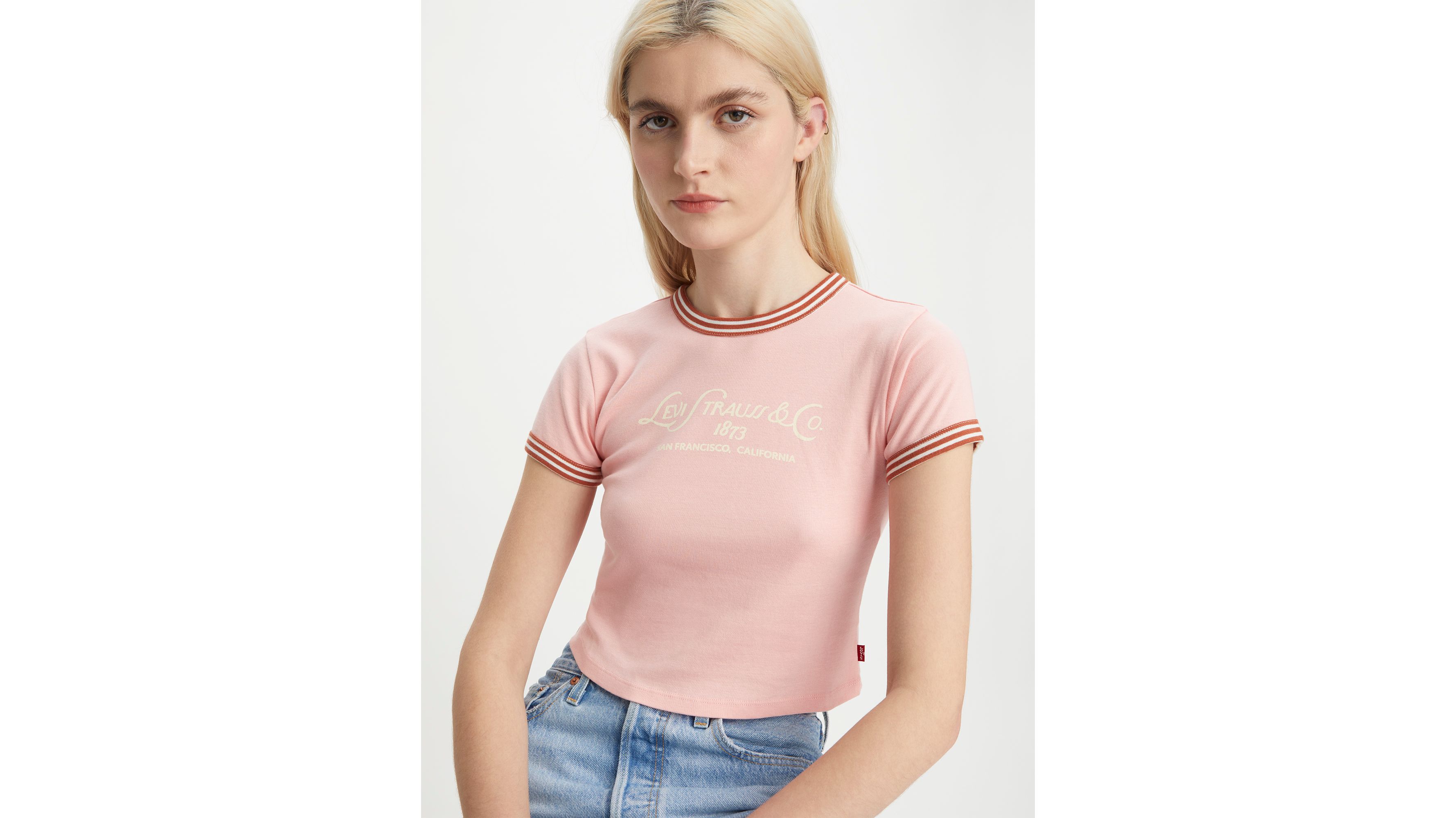 Graphic Ringer Mini Tee - Pink | Levi's® HU