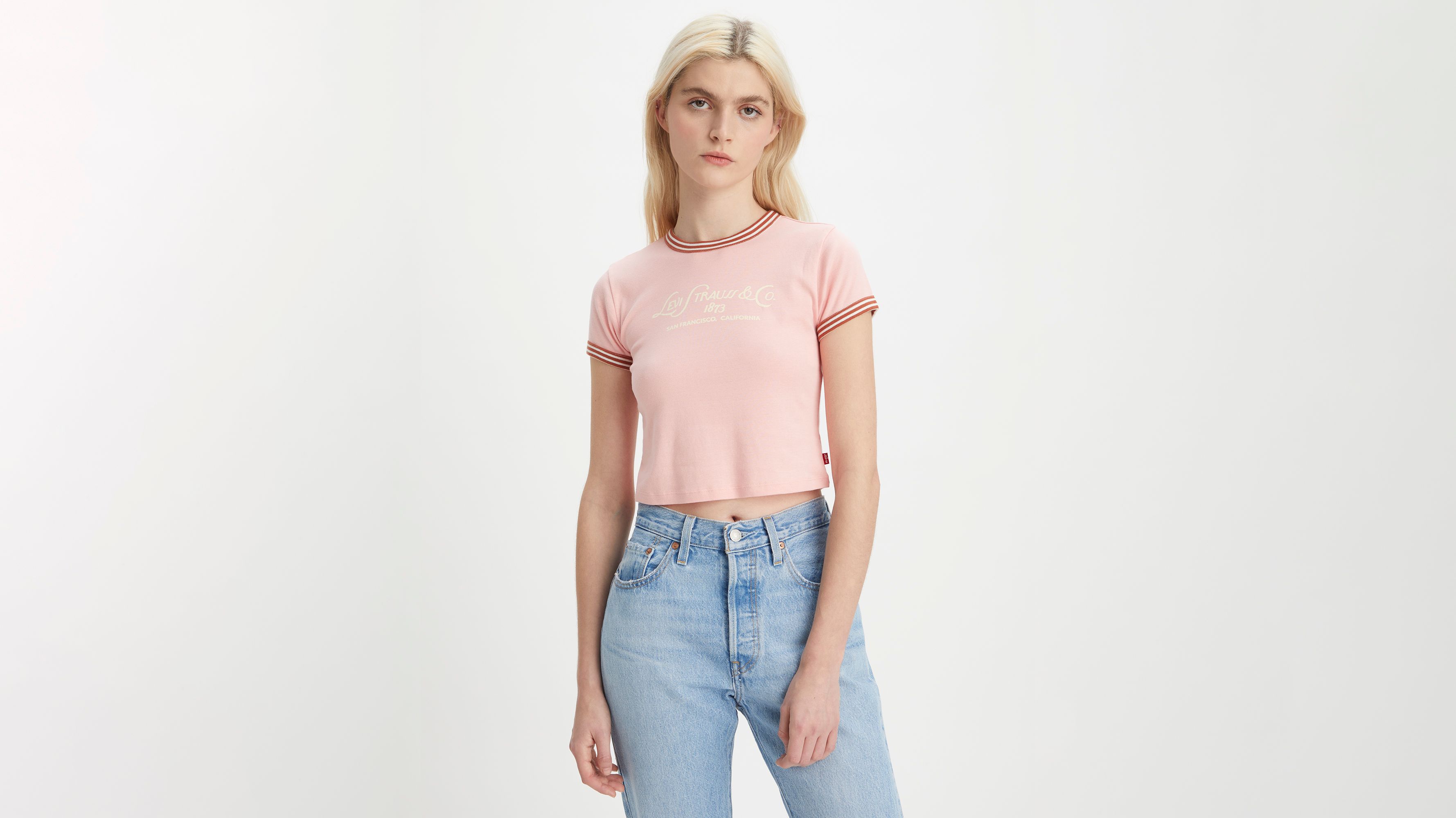 Graphic Ringer Mini Tee - Pink | Levi's® IT