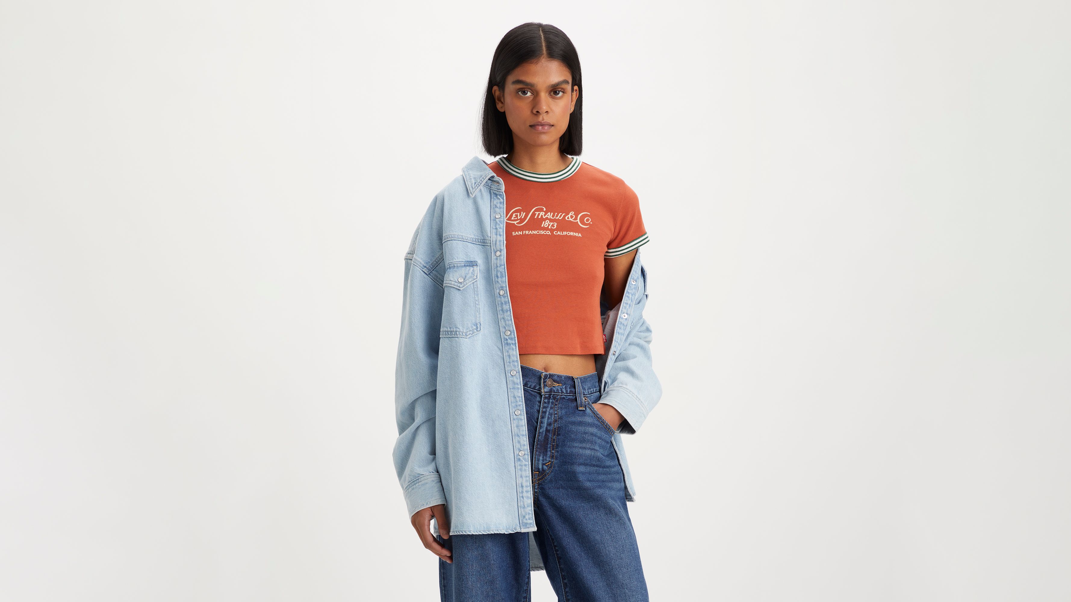 Graphic Ringer Mini Tee - Brown | Levi's® AZ