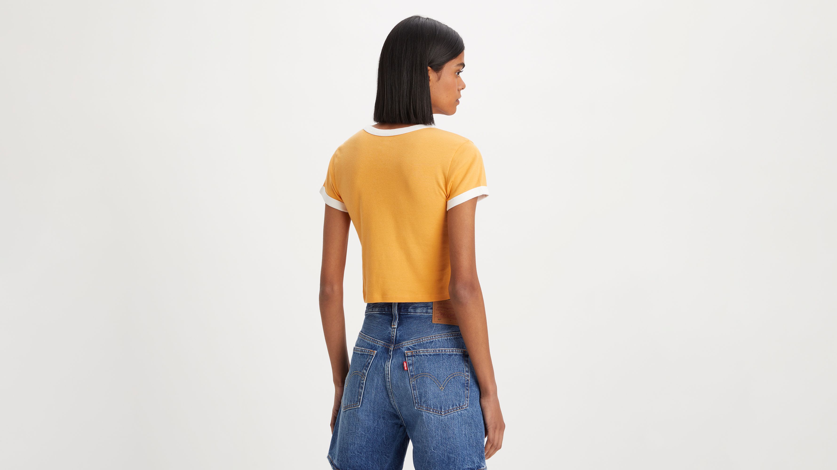 Graphic Ringer Mini Tee - Yellow | Levi's® AD