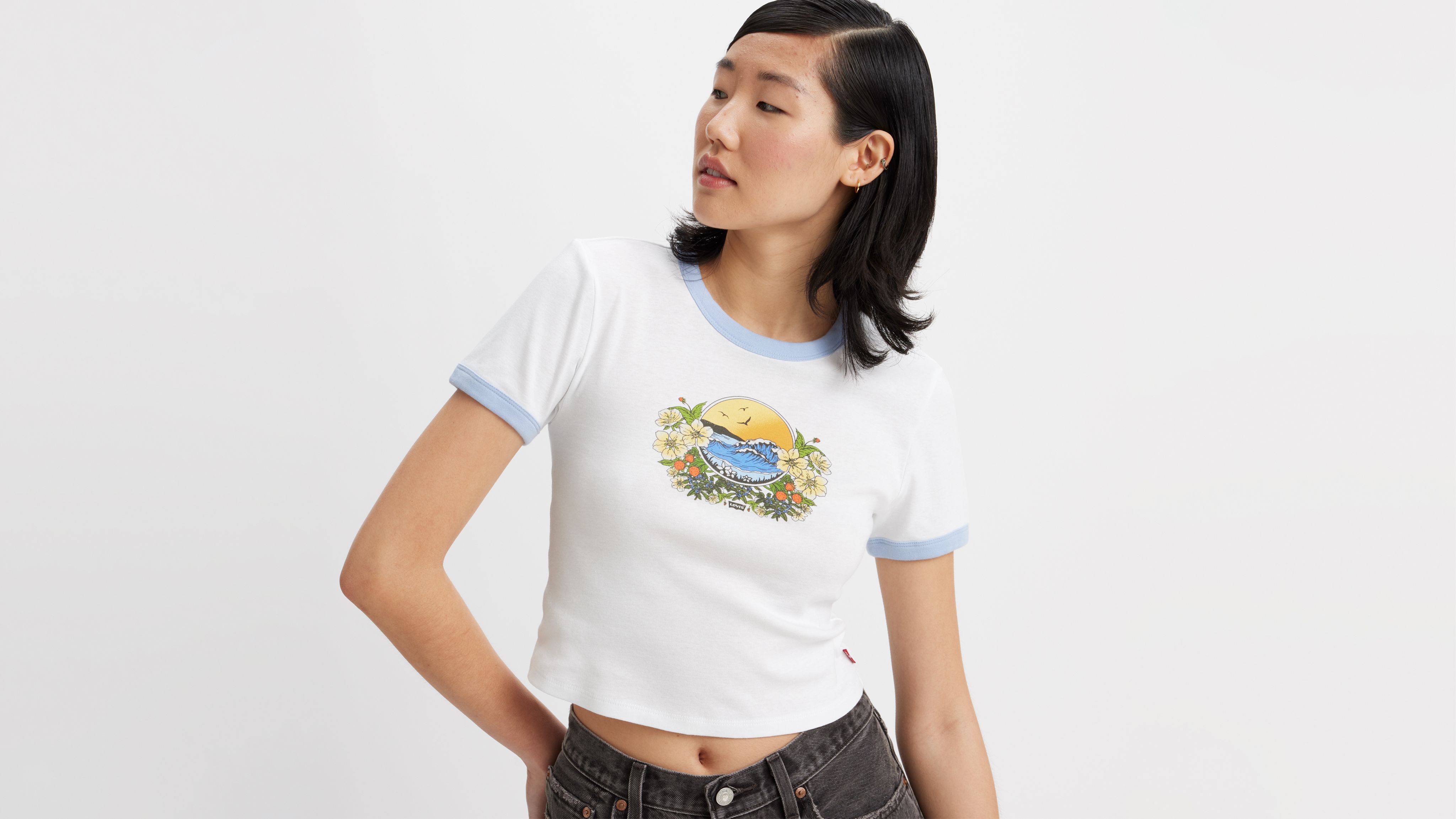 Graphic Ringer Mini T-shirt - White | Levi's® US