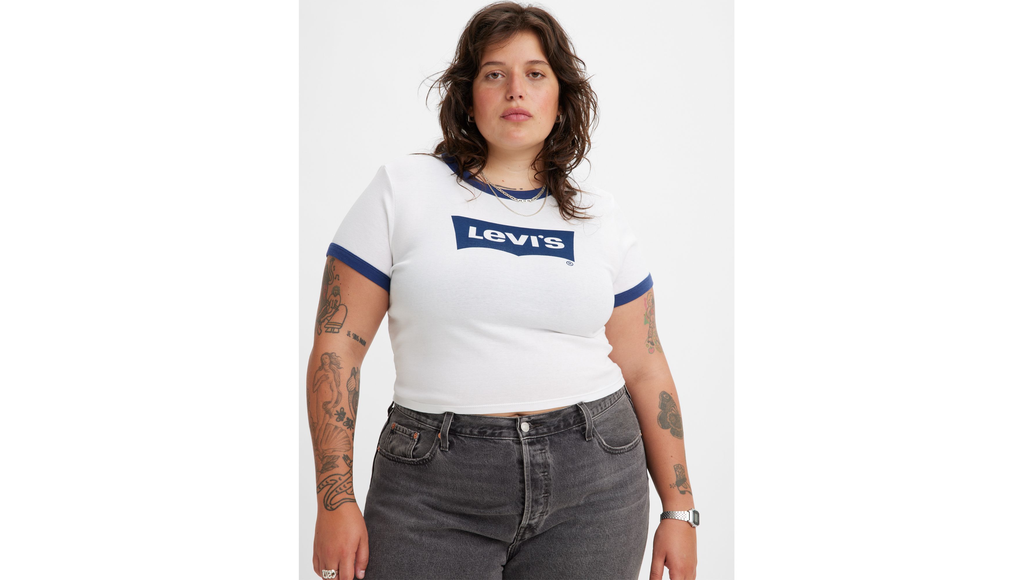 Graphic Mini Ringer Tee (plus Size) - Blue | Levi's® US