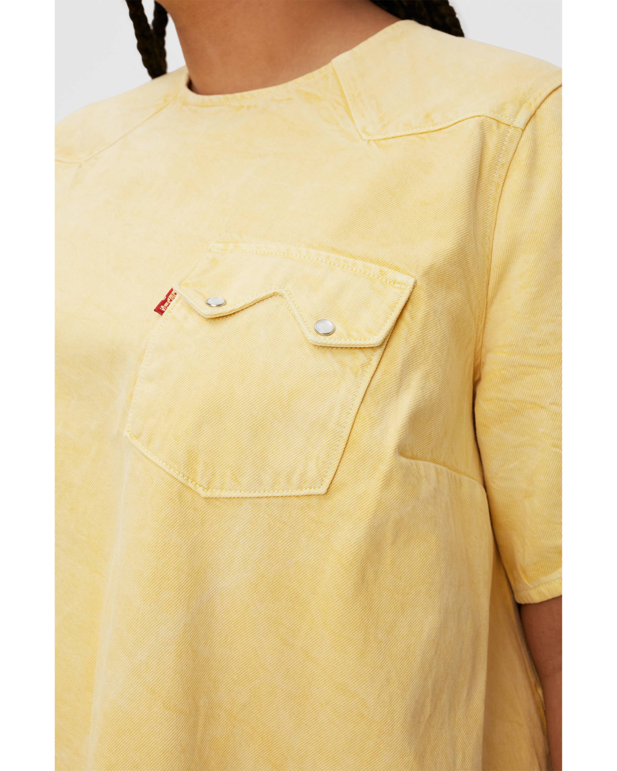 Levi's® X Ganni Sawtooth Trapeze Dress - Yellow | Levi's® US Levi's® X Ganni Sawtooth Trapeze Dress - Yellow | Levi's® US
