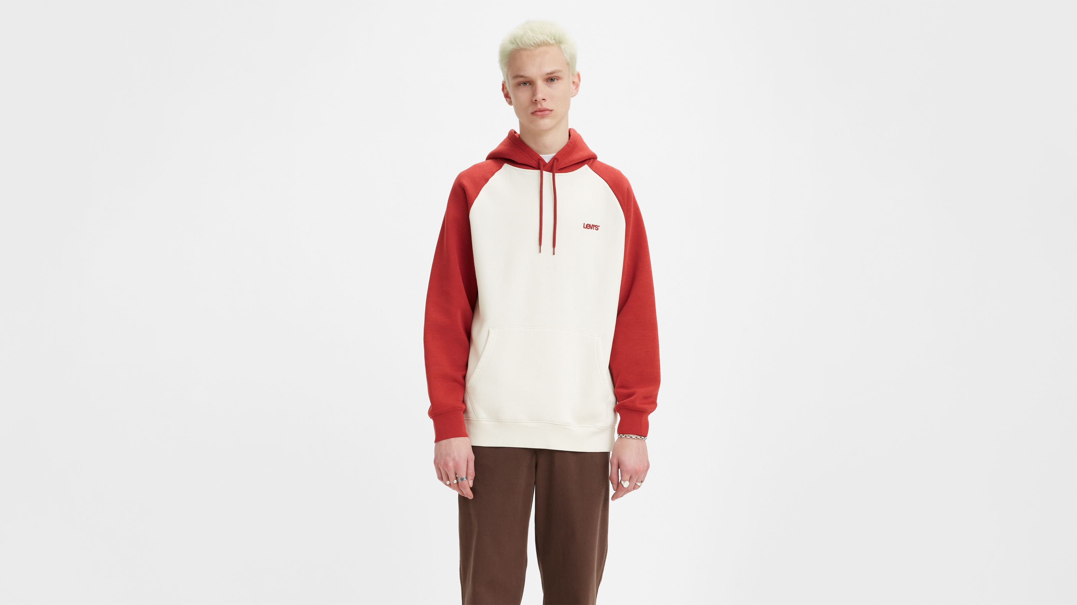 Varsity Relaxed Fit Raglan Hoodie Sweatshirt - Red | Levi's® US