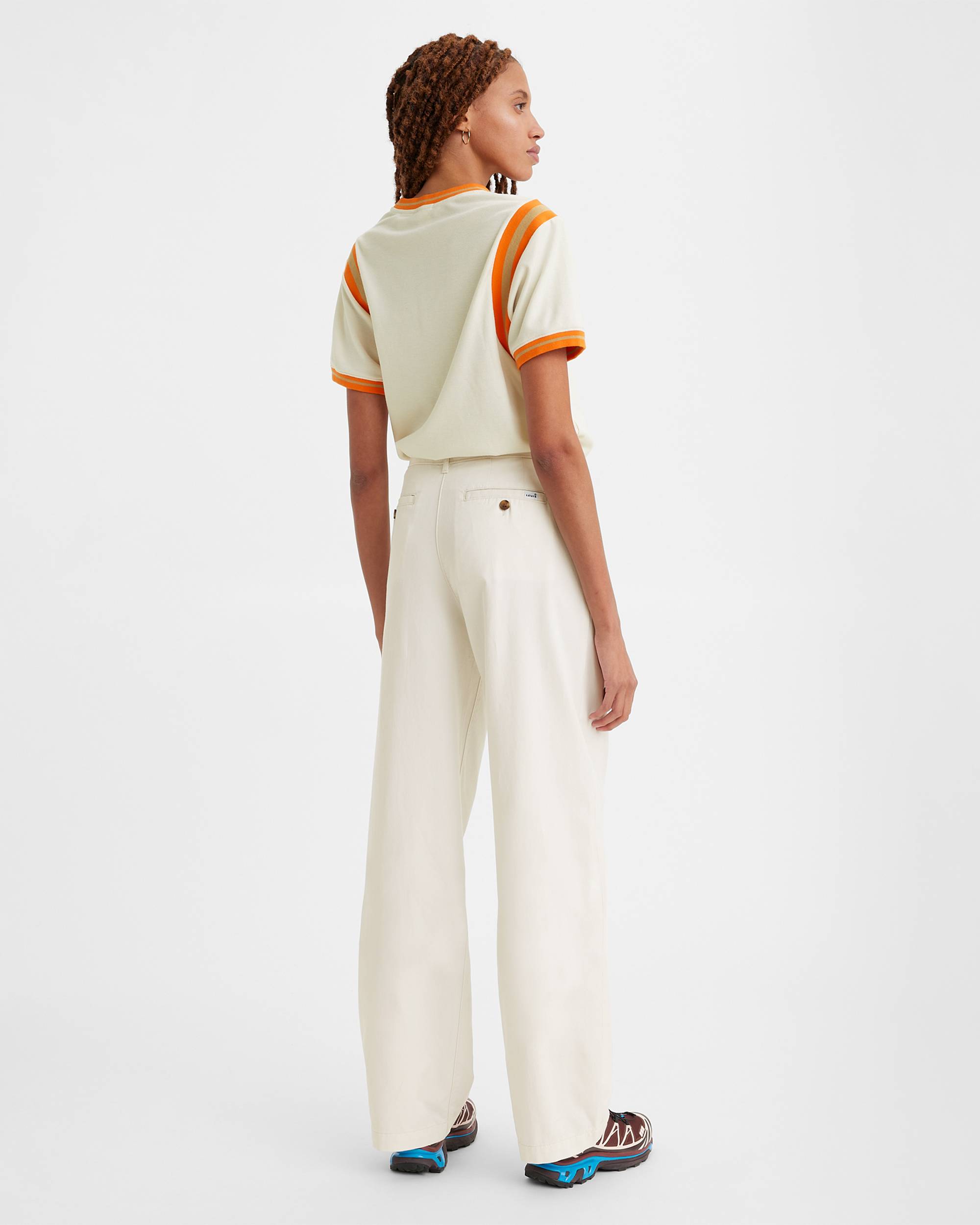 High Rise Pleated Baggy Trouser Pants - White | Levi's® US High Rise Pleated Baggy Trouser Pants - White | Levi's® US