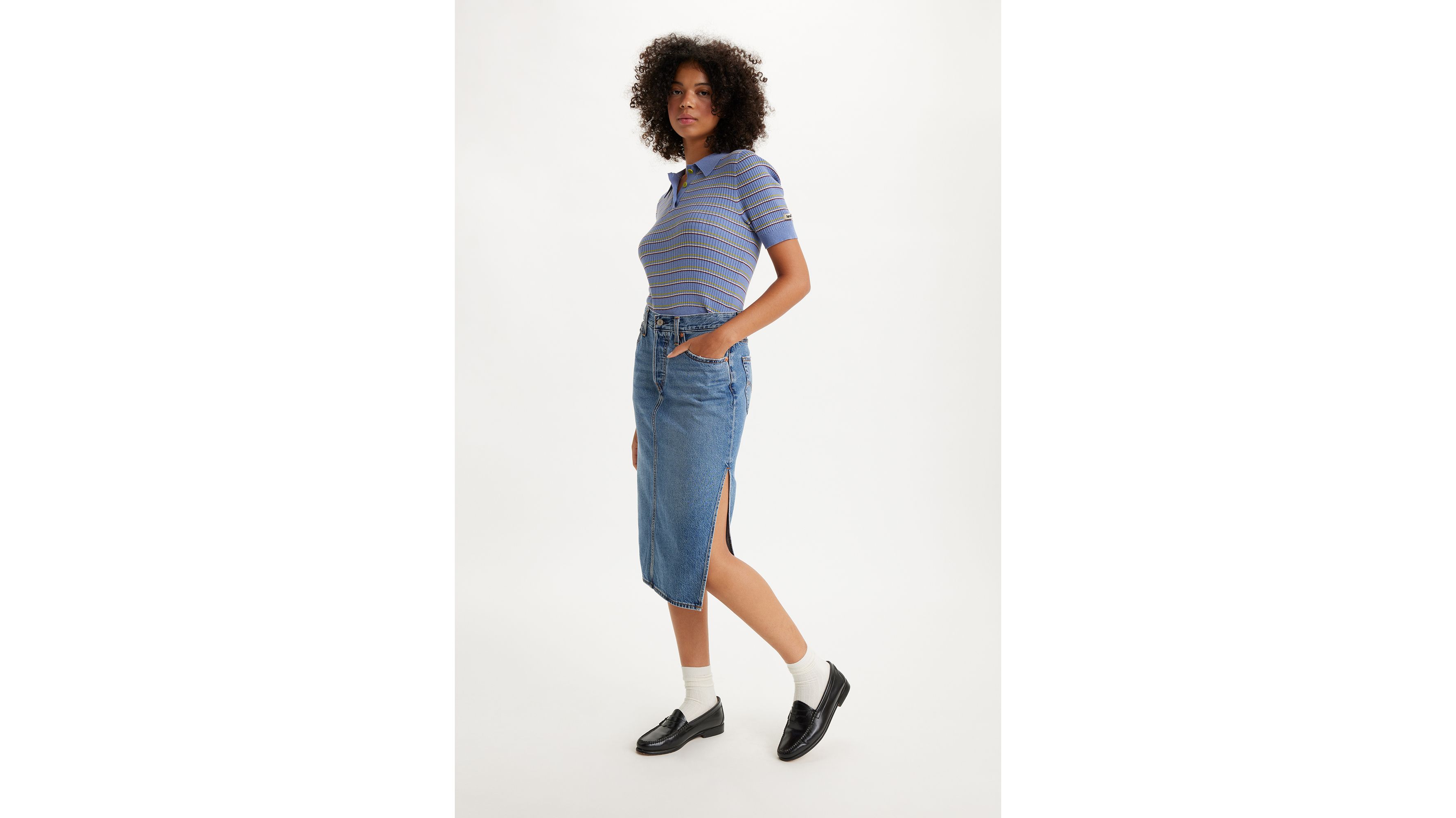 Side Slit Skirt - Medium Wash | Levi's® US