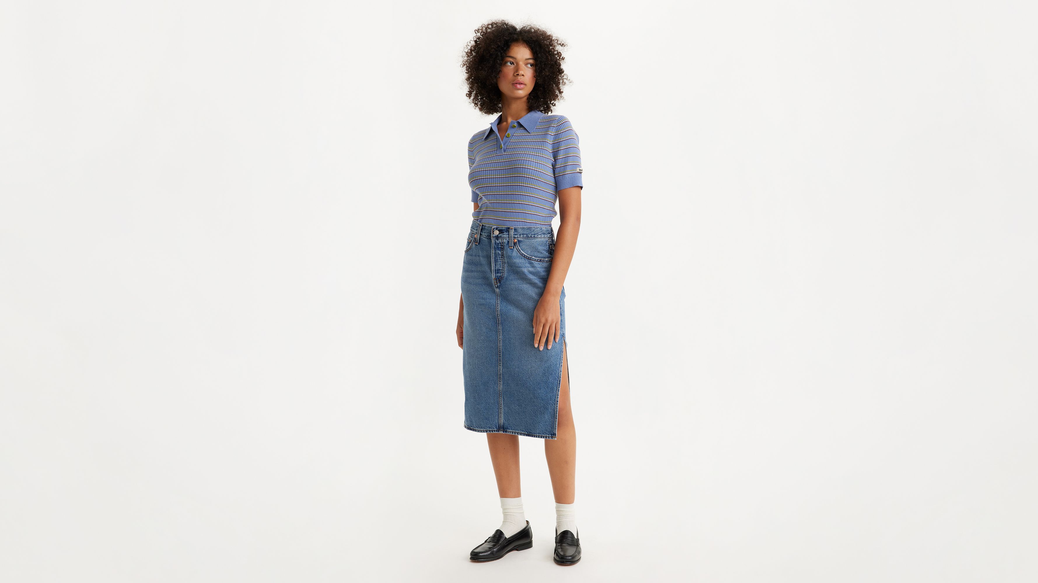Side Slit Skirt - Medium Wash | Levi's® US