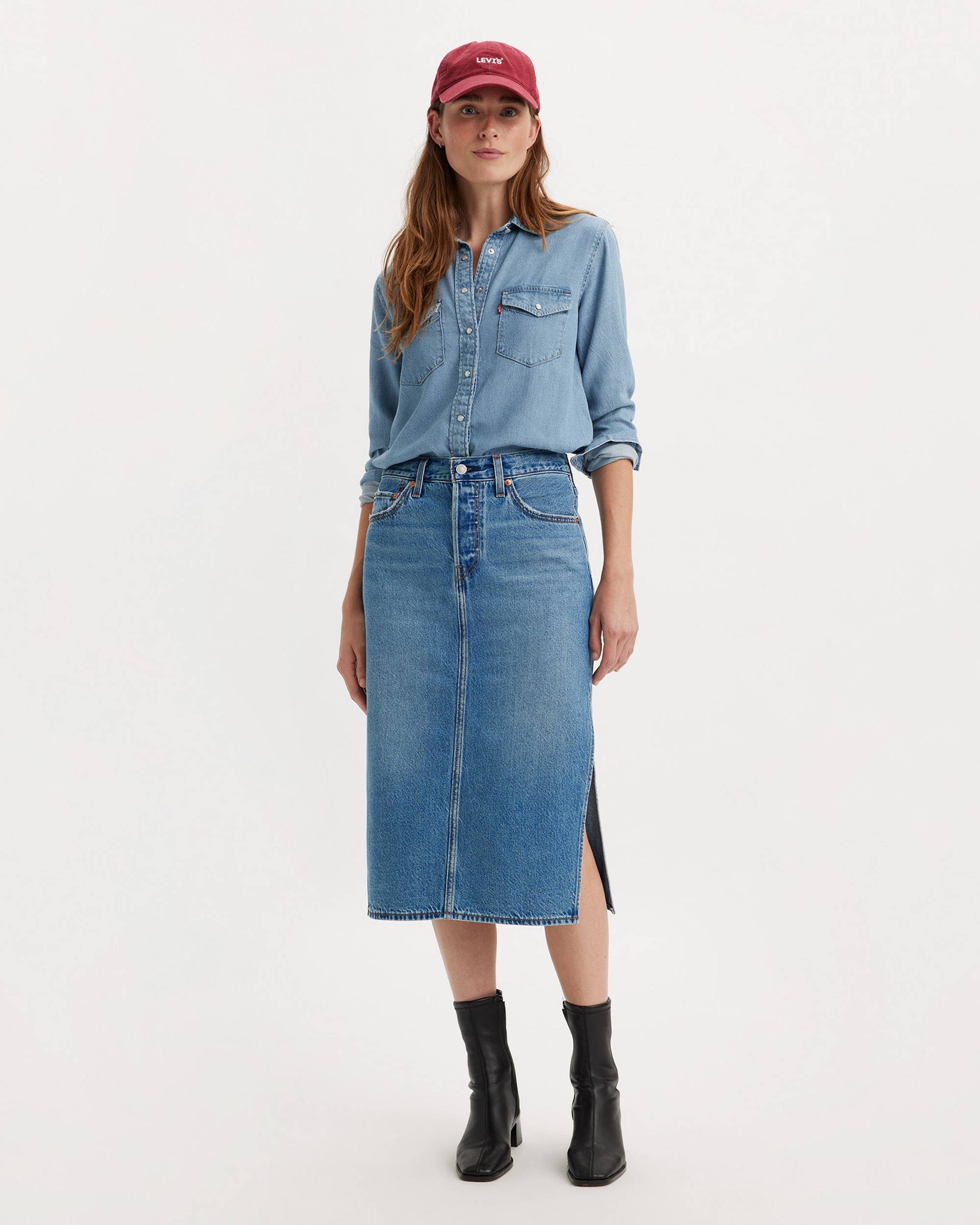 Side Slit Skirt - Medium Wash | Levi's® US Side Slit Skirt - Medium Wash | Levi's® US