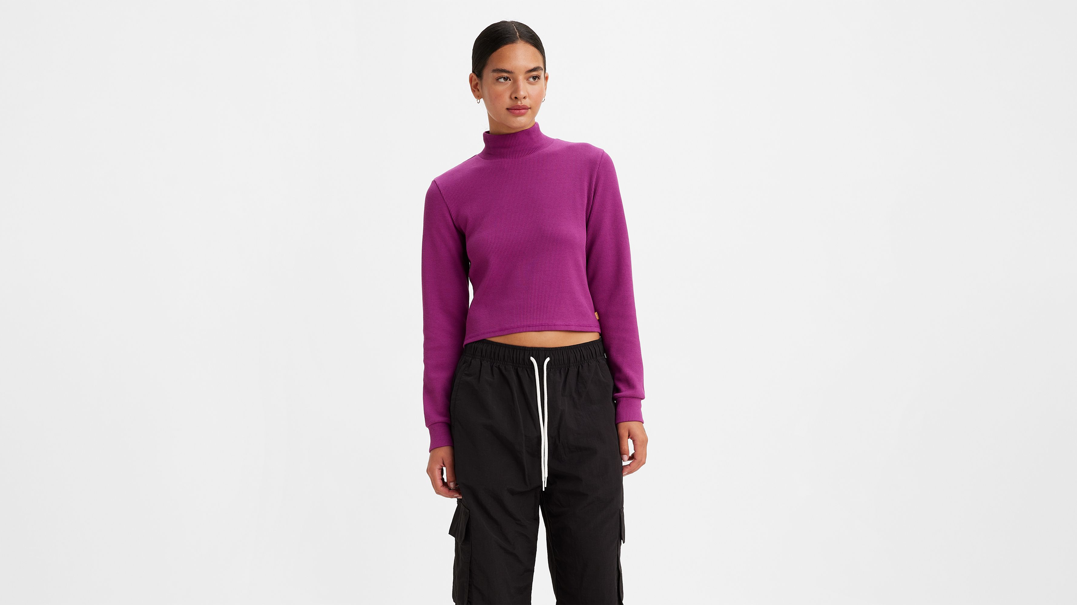 Gold Tab™ Mockneck Thermal Knit Top - Purple | Levi's® US