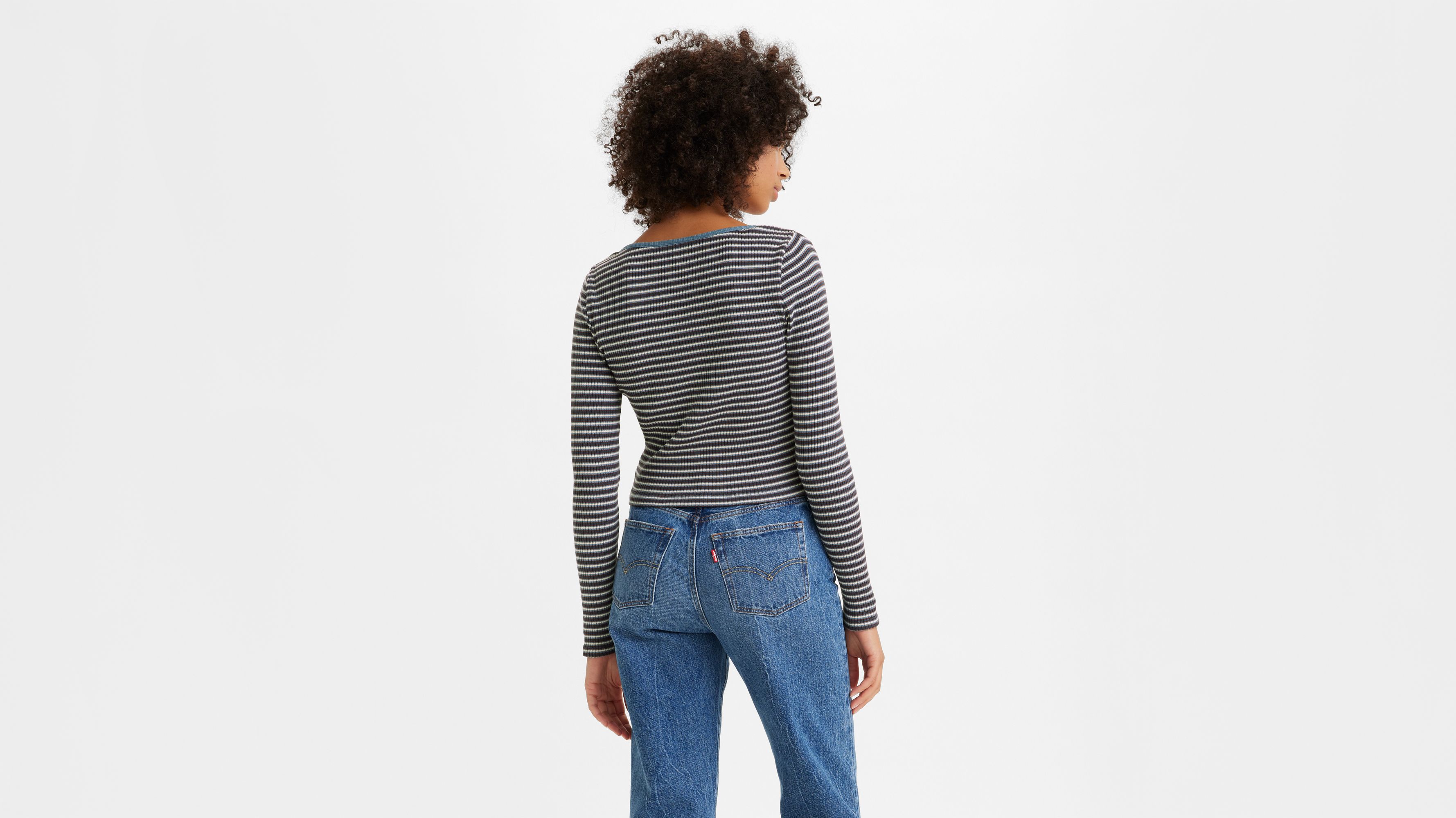 Britt Long Sleeve Snap Front Top - Blue | Levi's® US