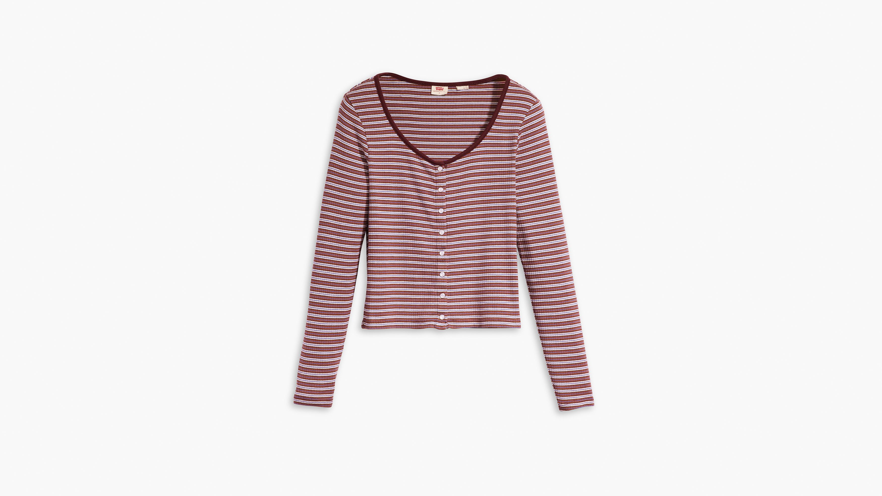 Long Sleeve Britt Snap Front Top - Red | Levi's® US