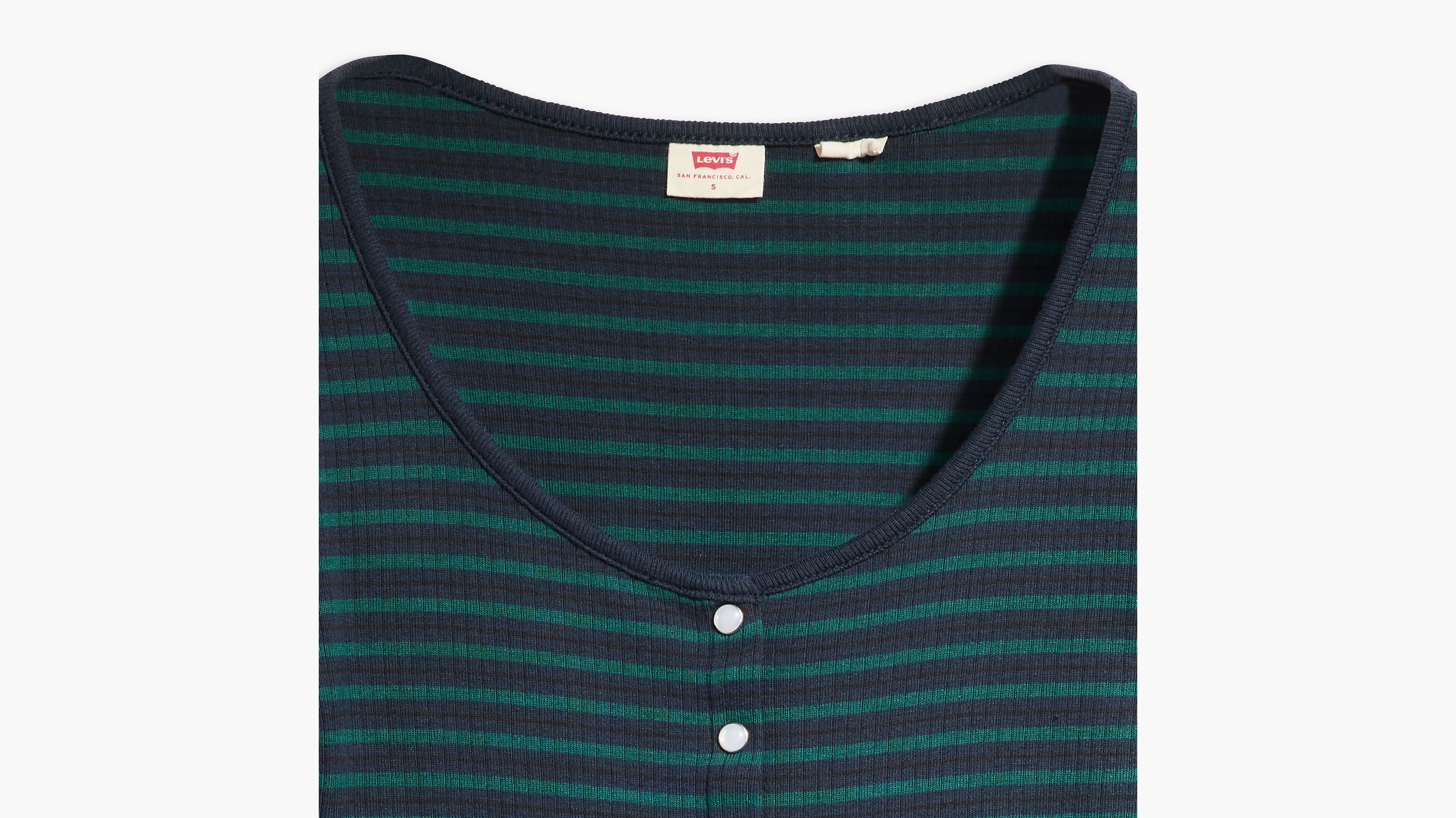 Long Sleeve Britt Snap Front Top - Green | Levi's® US