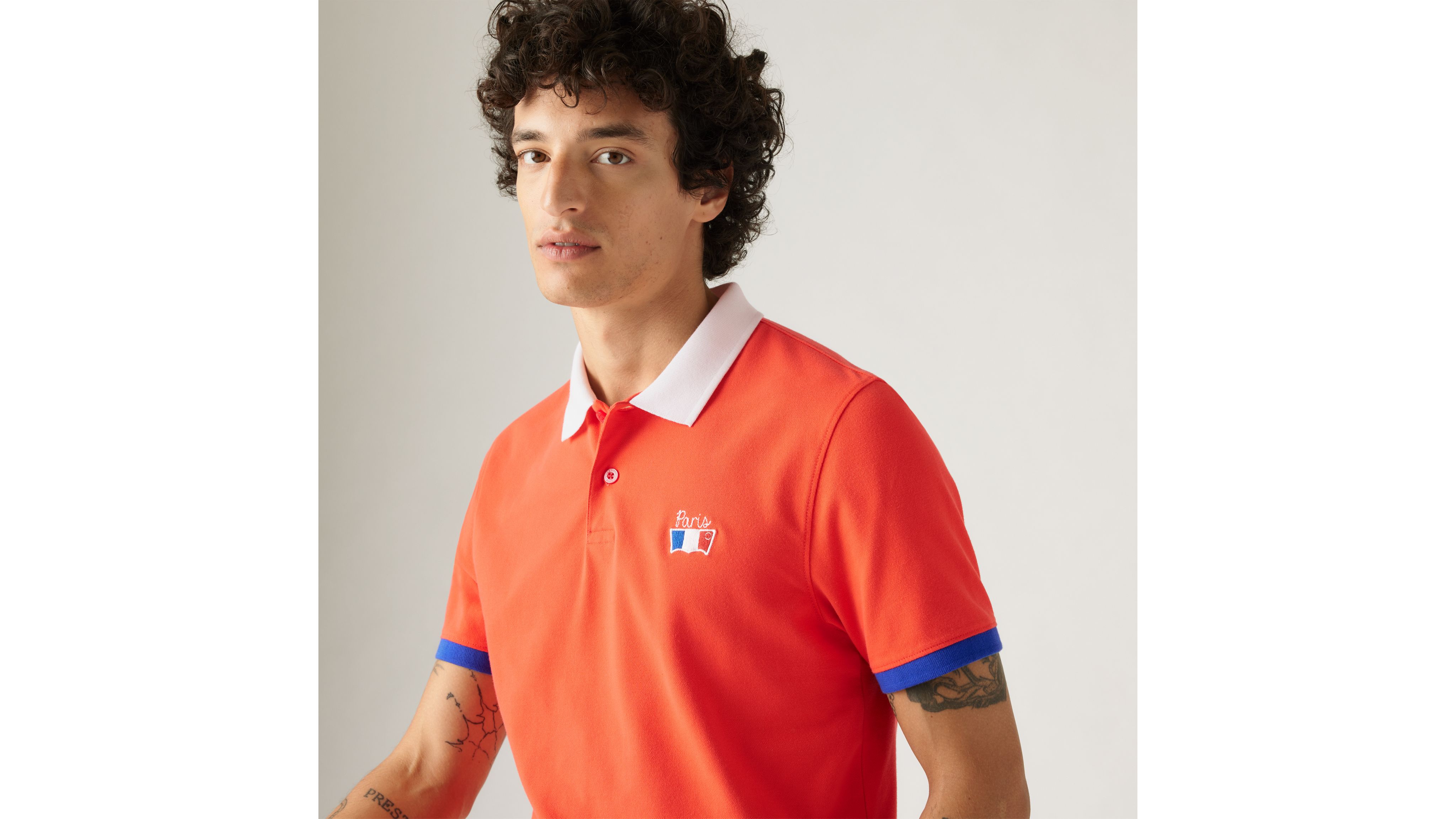 Levi's® For Pari's Slim Housemark Polo Shirt - Red | Levi's® NO
